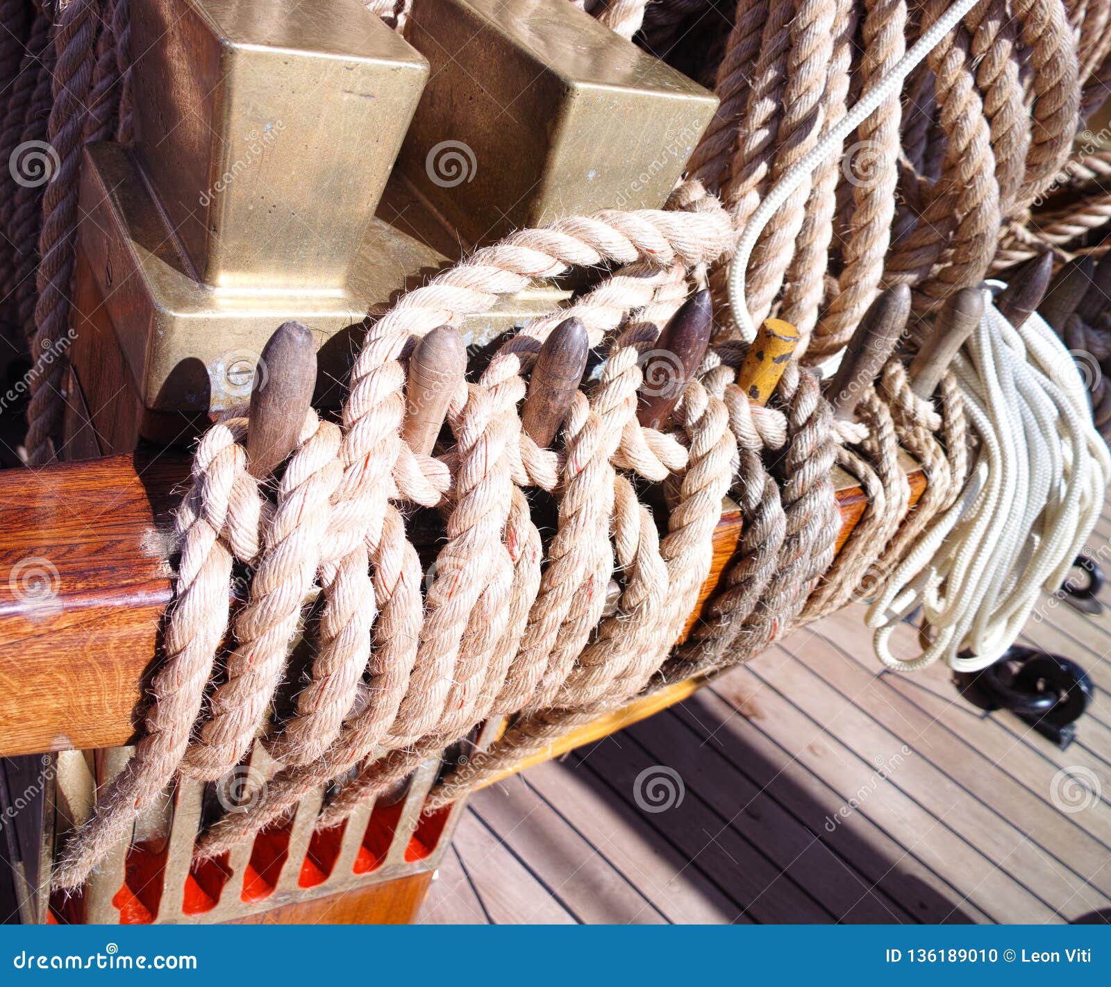 Old marine rope stock photo. Image of knot, cord, thread - 136189010
