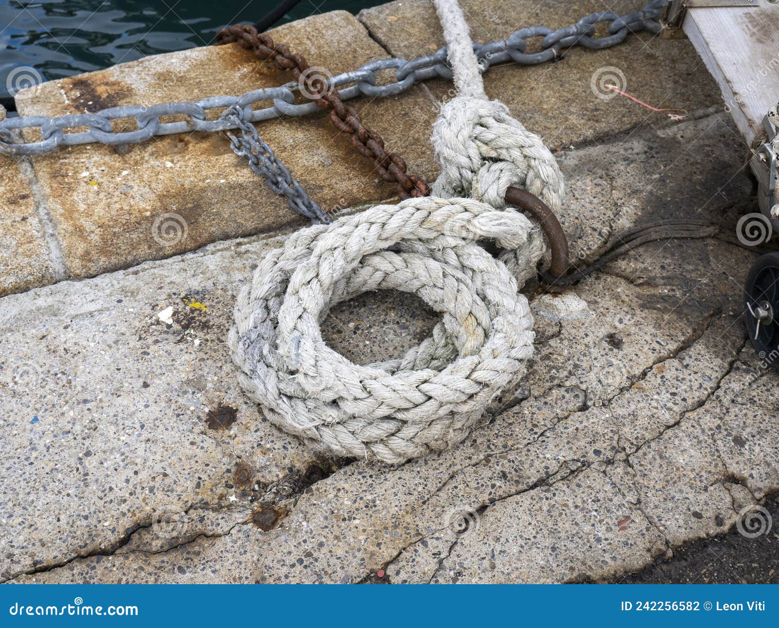 Old Marine Rope in a Harbour Stock Photo - Image of ship, background ...