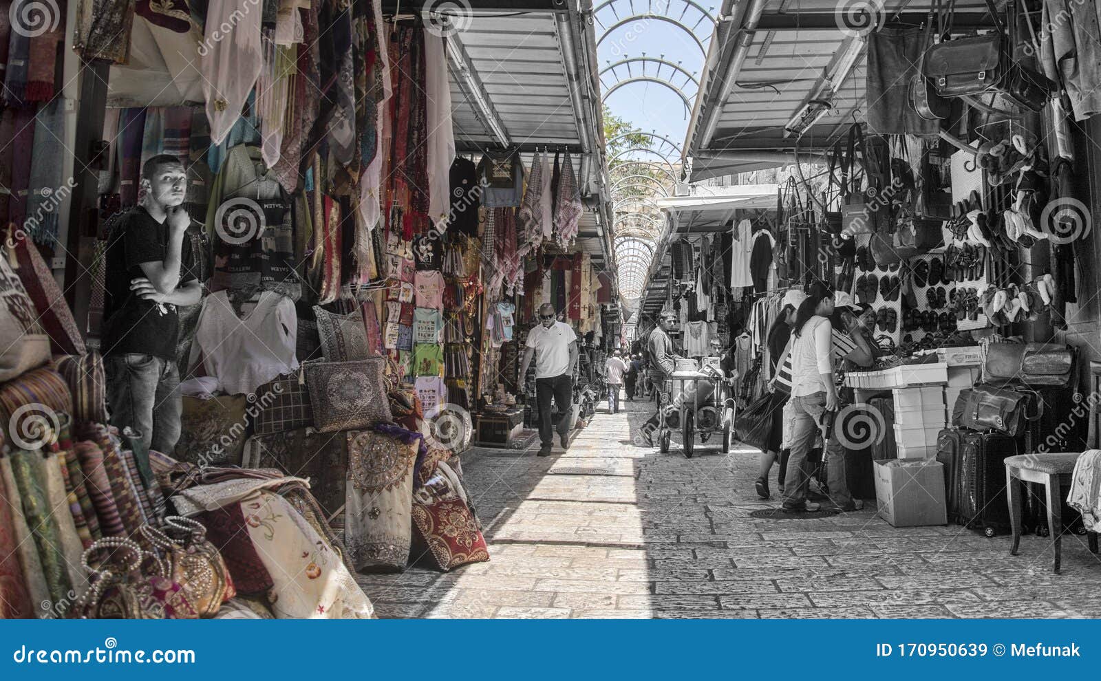 The Old Market in the Ancient Town of Jerusalem, Israel Editorial Stock ...