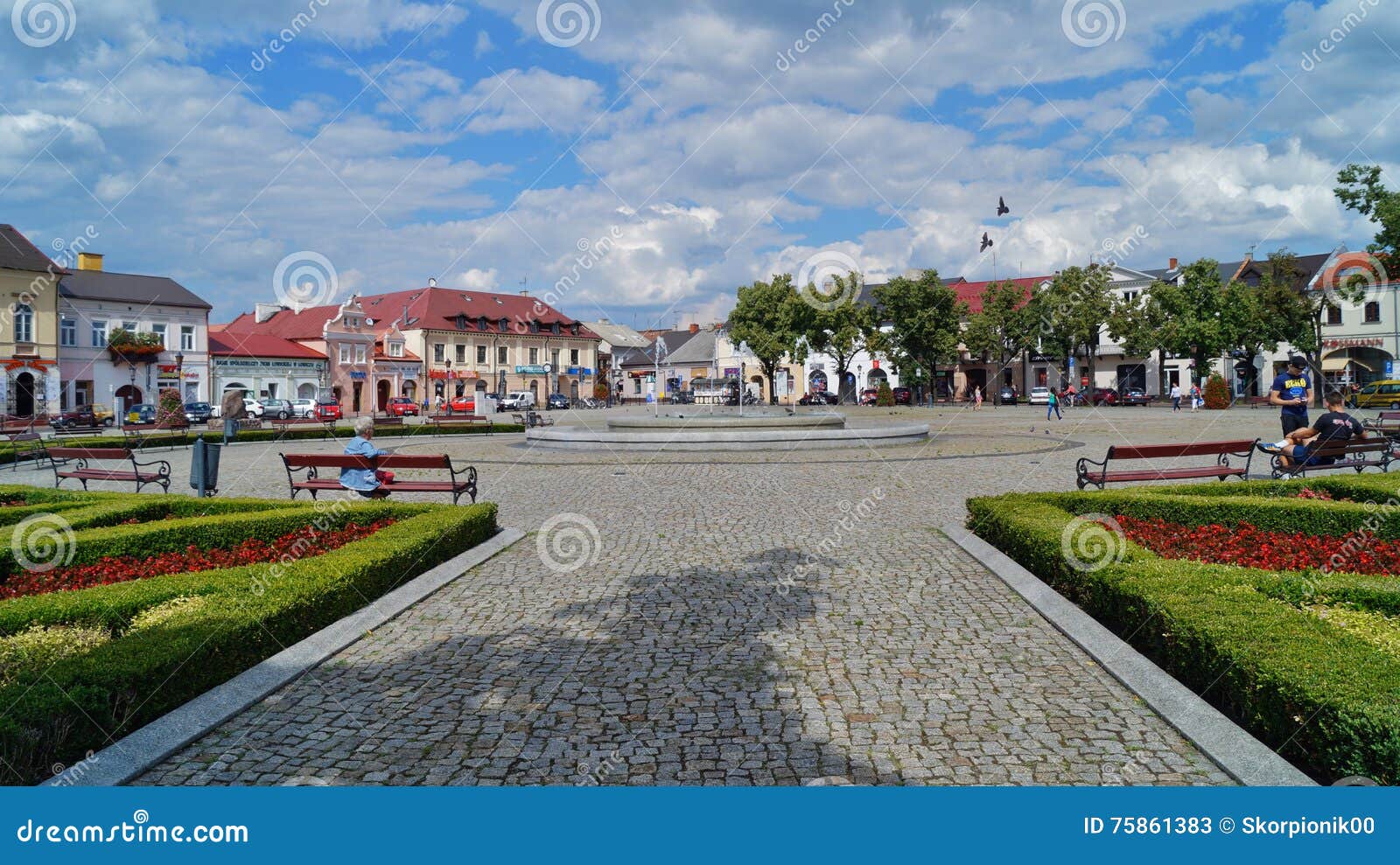 Old Market Square and Fountain in Lowicz, Poland Editorial Stock Photo ...