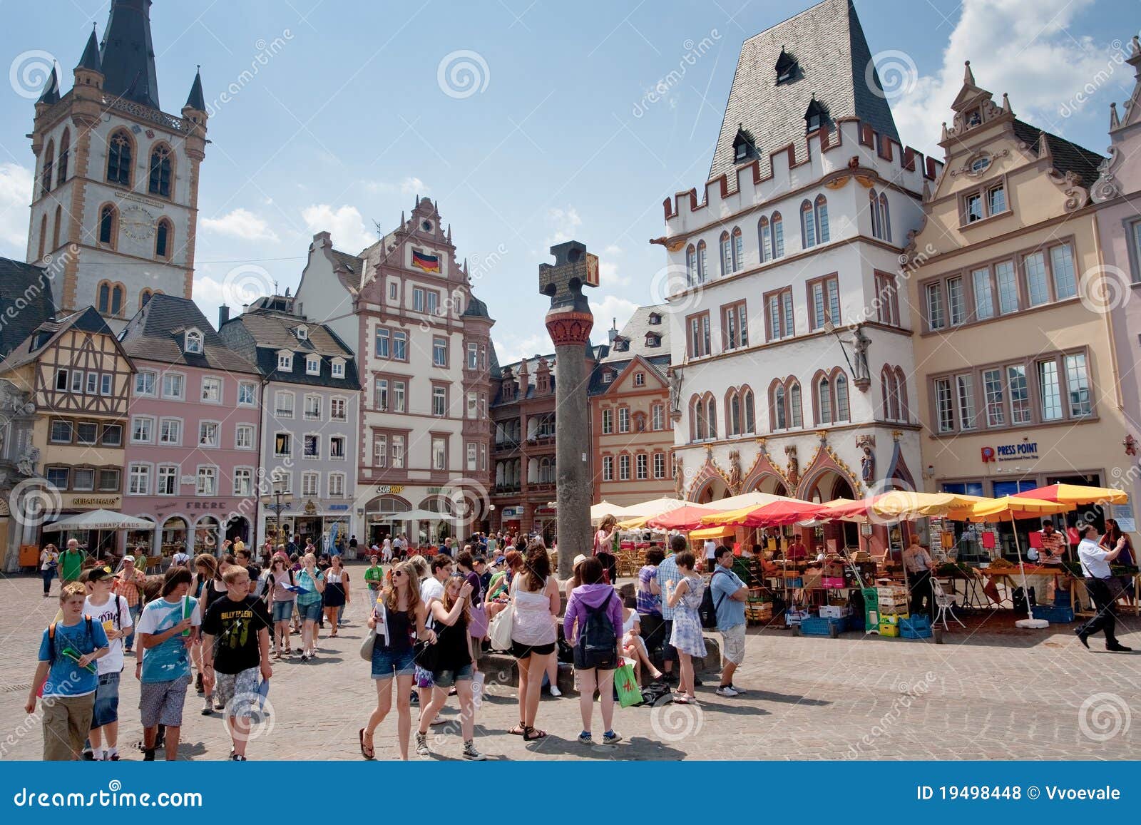 Old Market Square in Trier, Germany Editorial Stock Photo - Image of ...