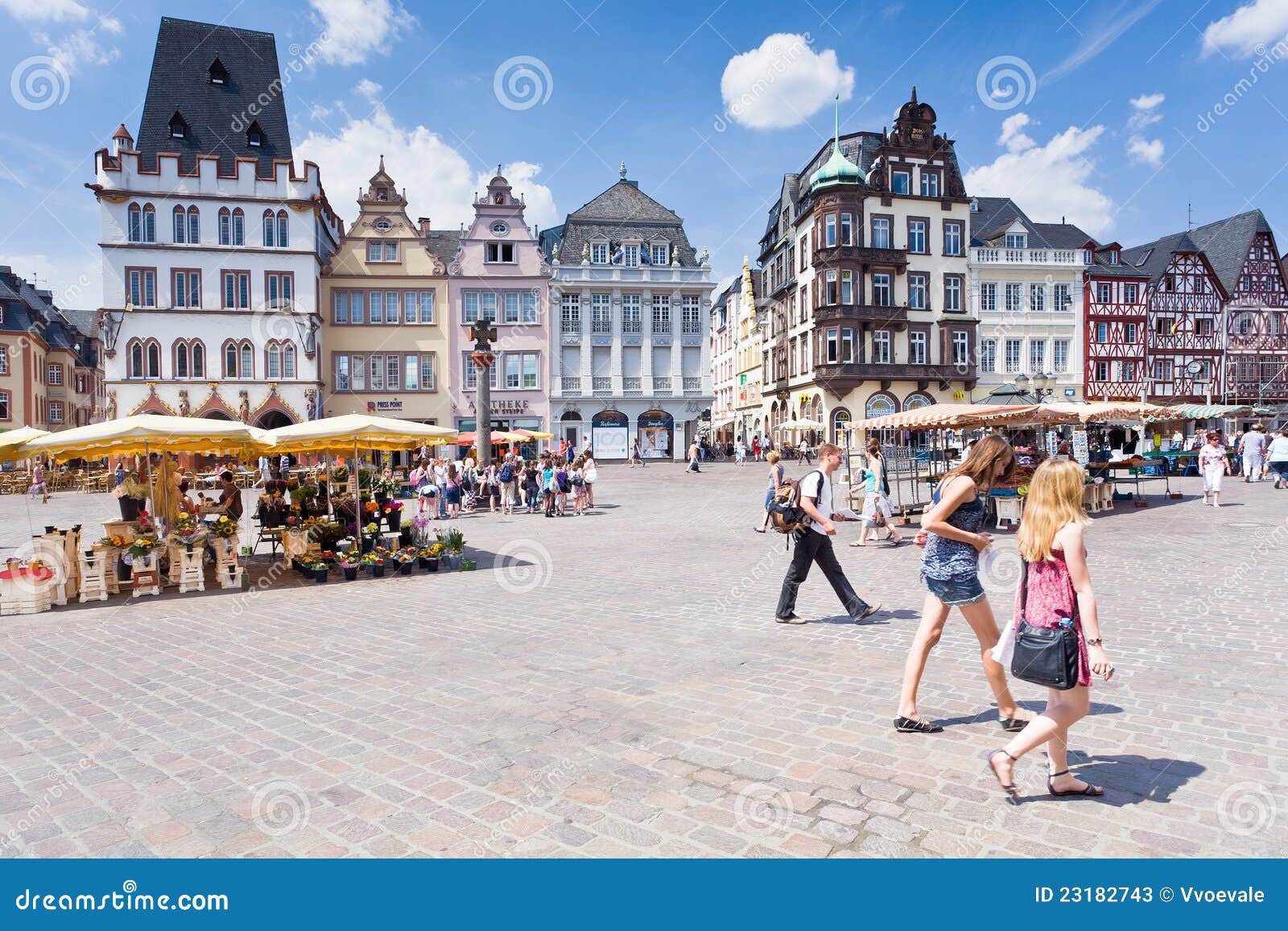 Old Market Square in Trier, Germany Editorial Stock Photo - Image of ...