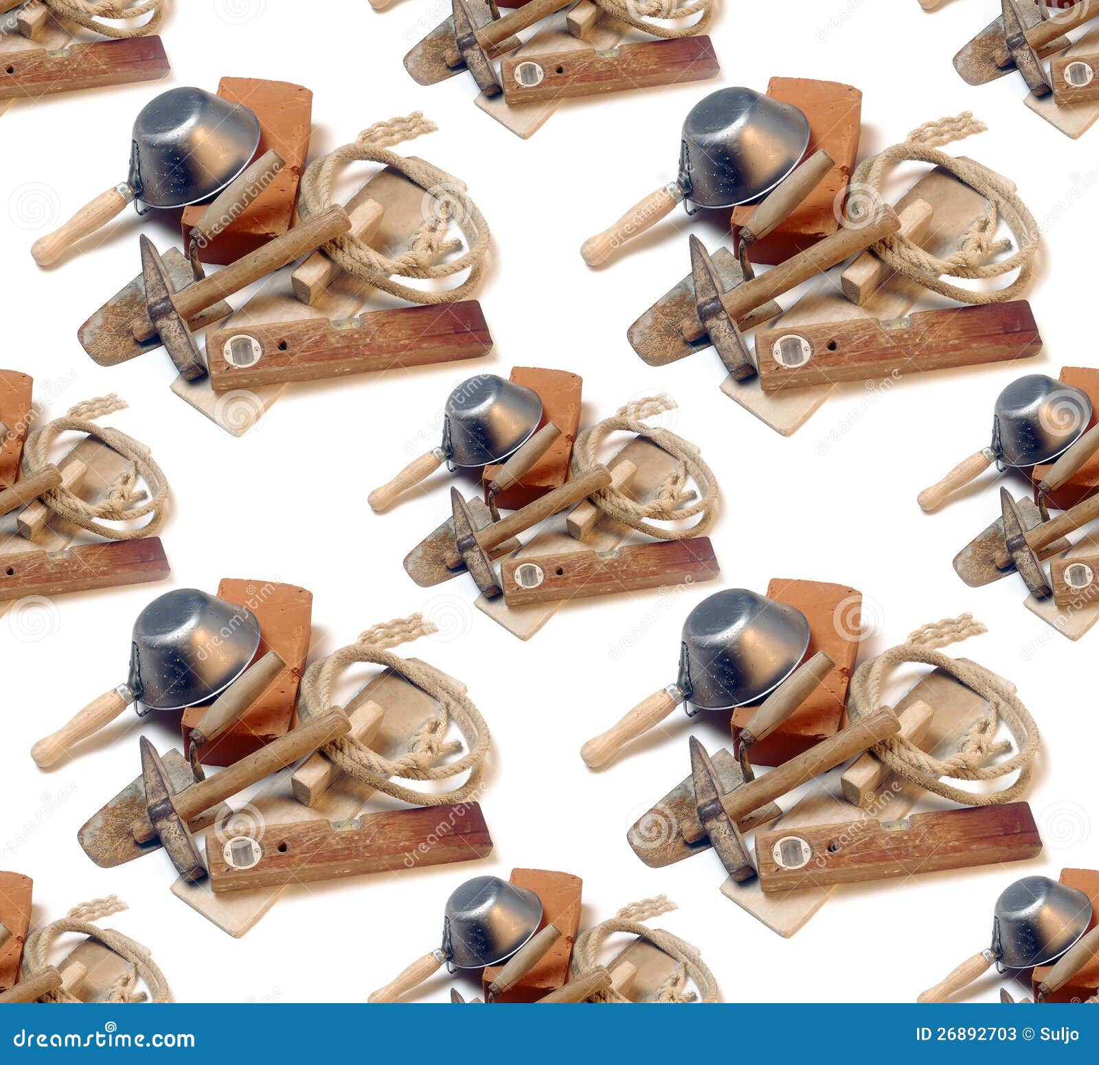 Old Mason Tools Seamless Background Stock Image - Image of tool, brick ...