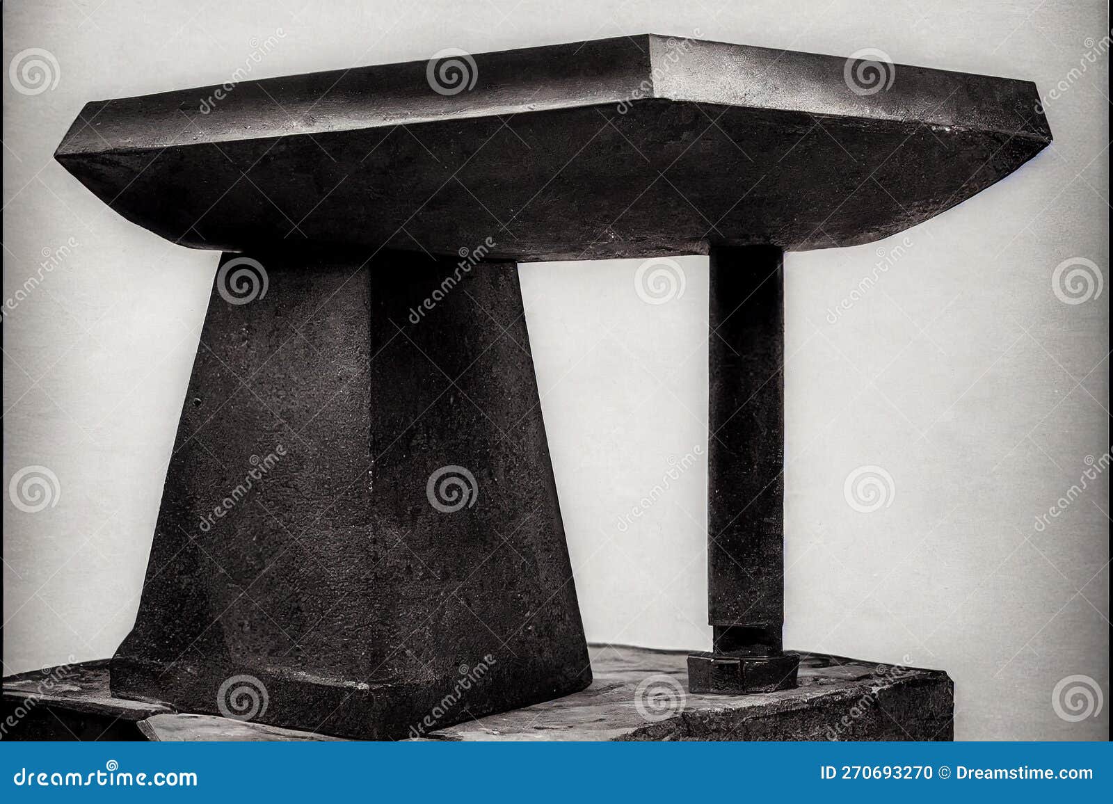 Old Massive Anvil in Form of Large Table on Massive Legs. Stock ...