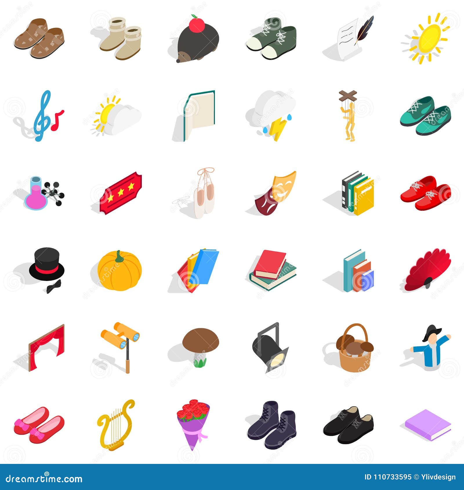 Old Material Icons Set, Isometric Style Stock Vector - Illustration of ...