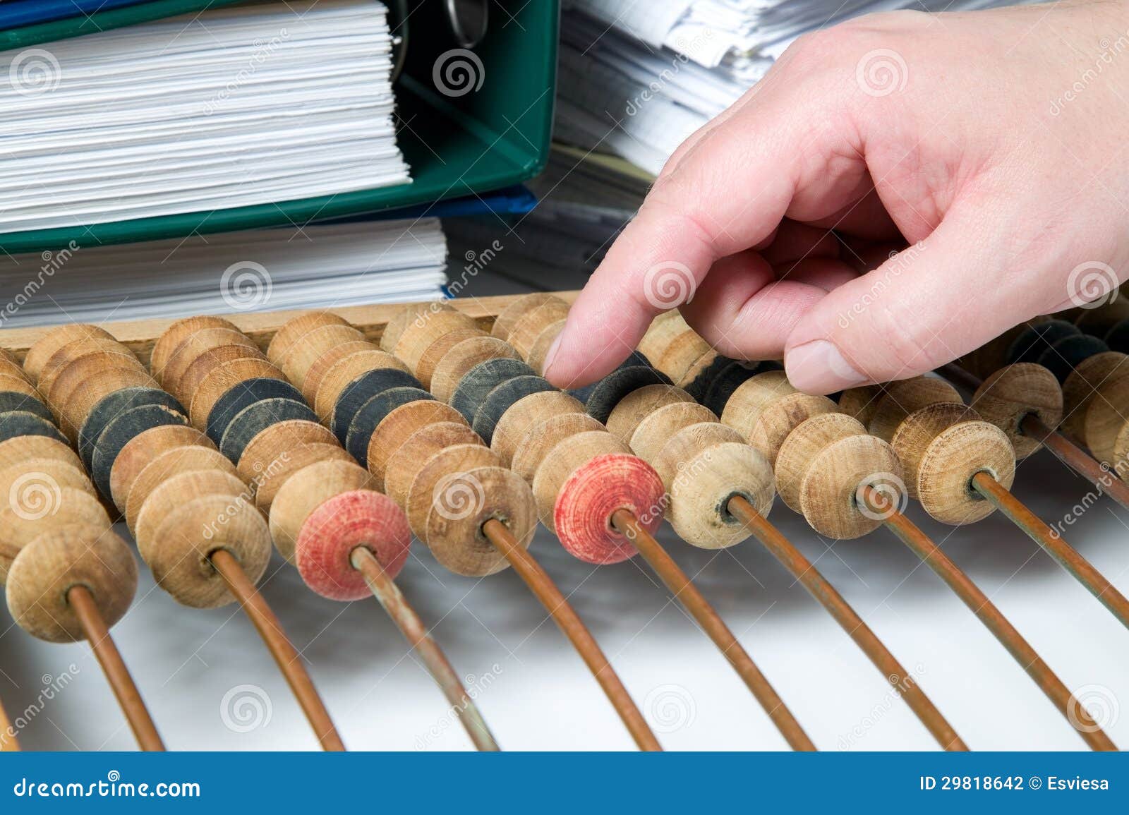 Mathematical Calculator Abacus with Papers Stock Photo - Image of ...