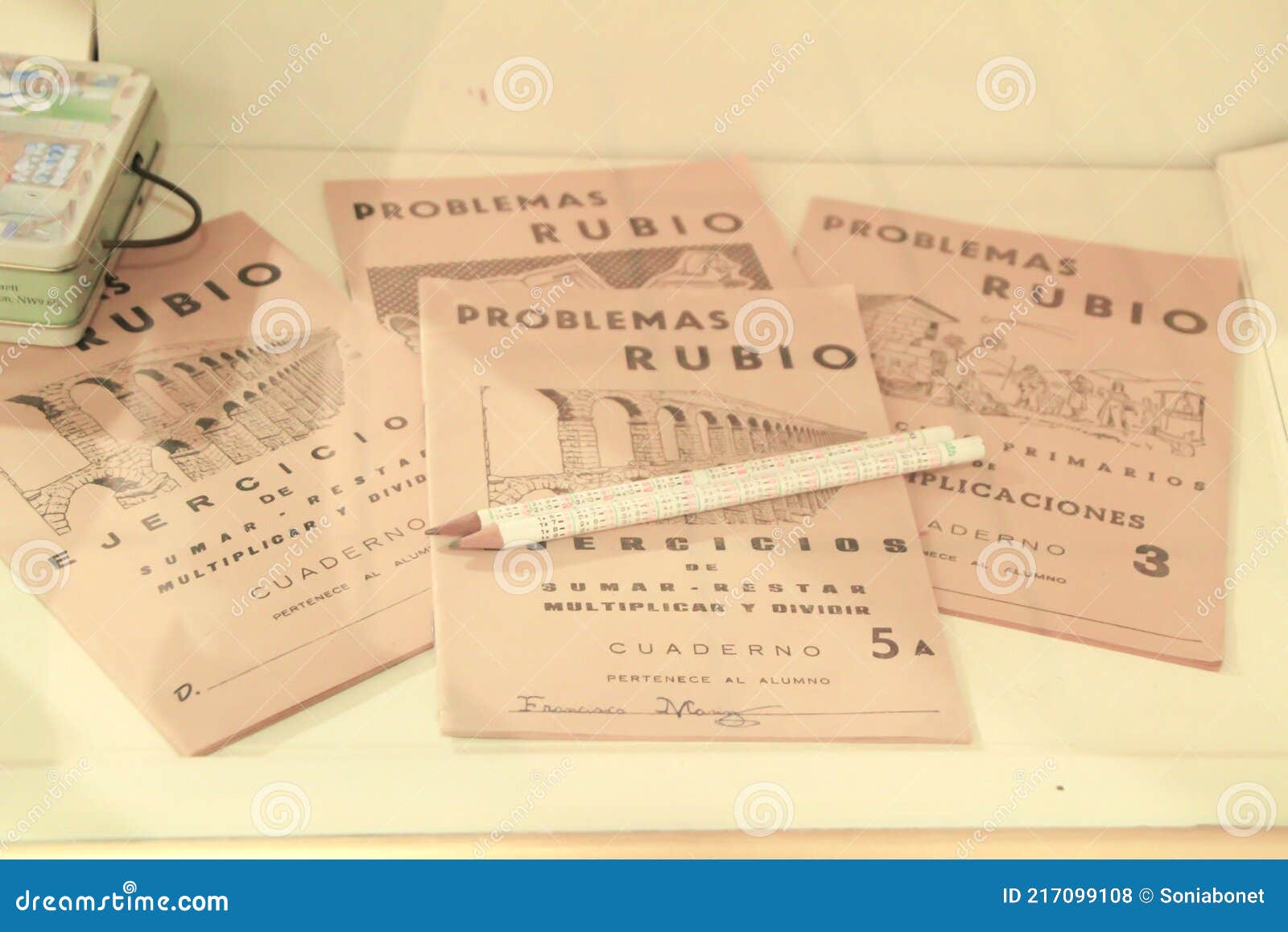 Old Maths Workbooks on a Shelf Editorial Stock Photo - Image of ...