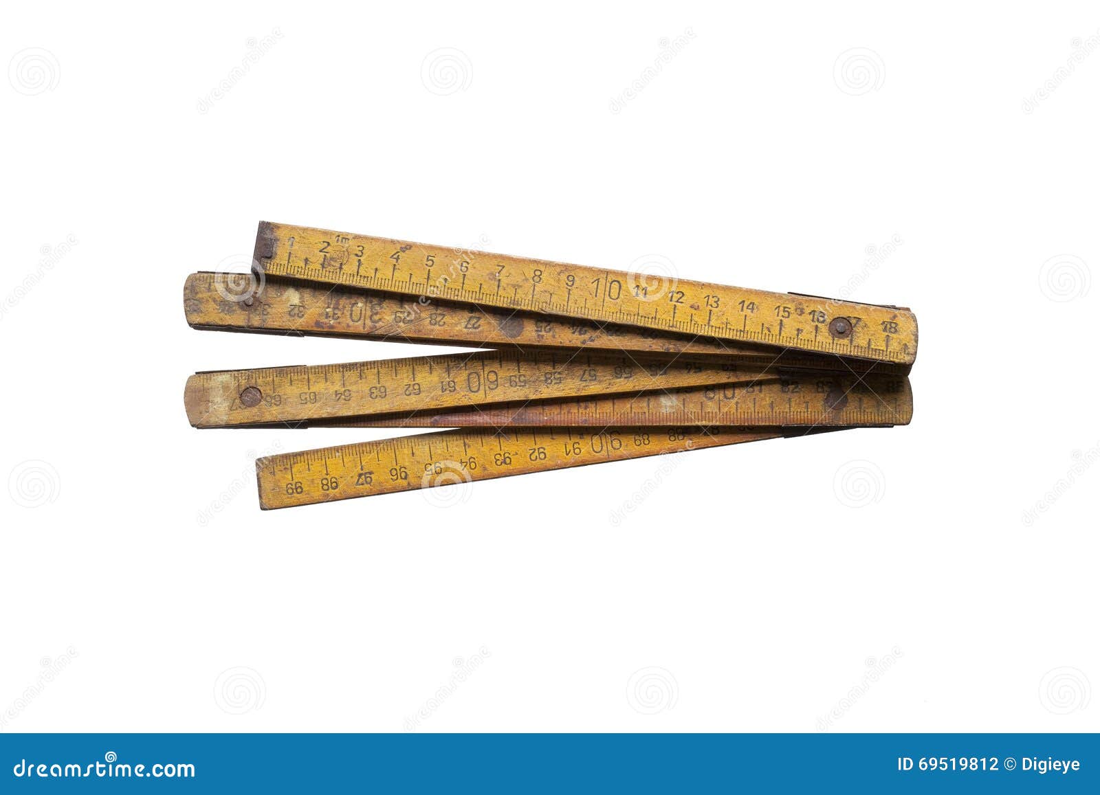 Old Measure Tool on White Background Stock Photo - Image of carpentry ...