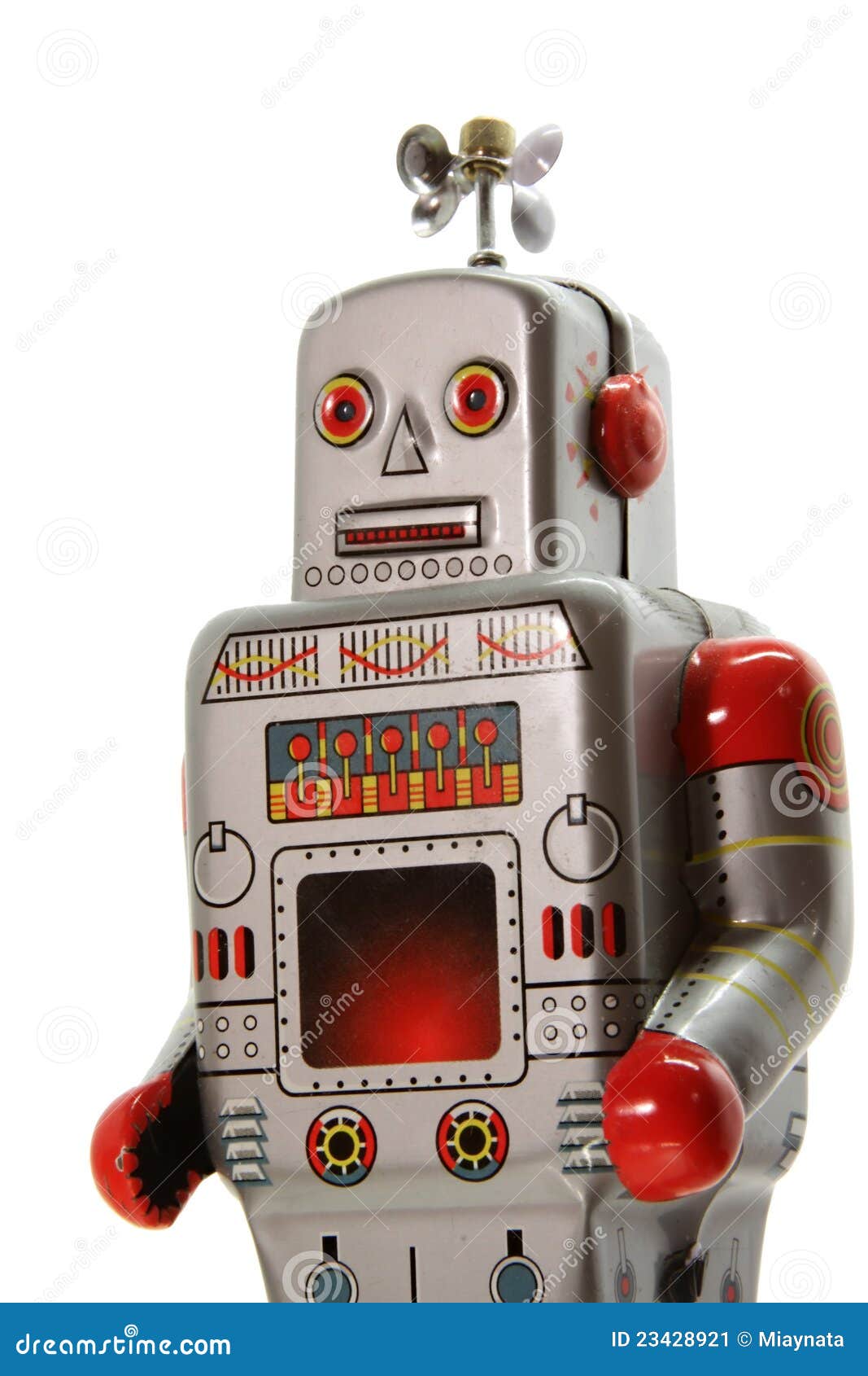 An Old Mecanical Robot Frontal View Stock Image | CartoonDealer.com ...