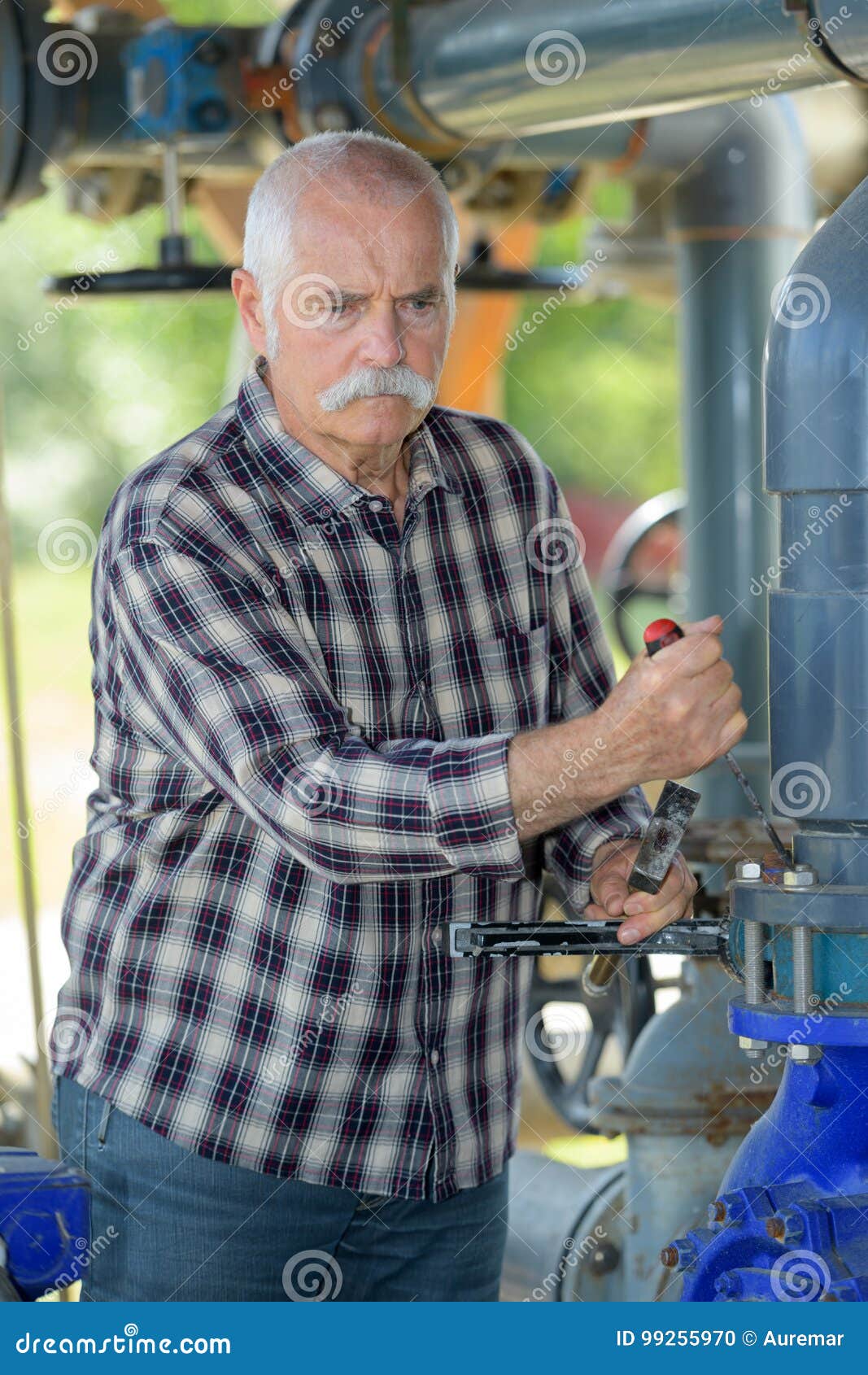 Old Mechanic Works at Lathe Stock Photo - Image of fitter, tool: 99255970