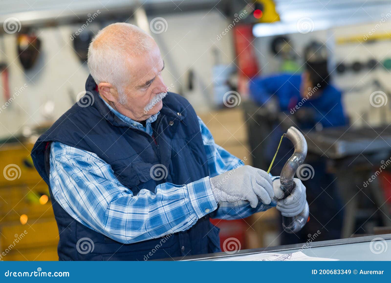 Old Mechanic Works at Lathe Machine Stock Image - Image of instructions ...