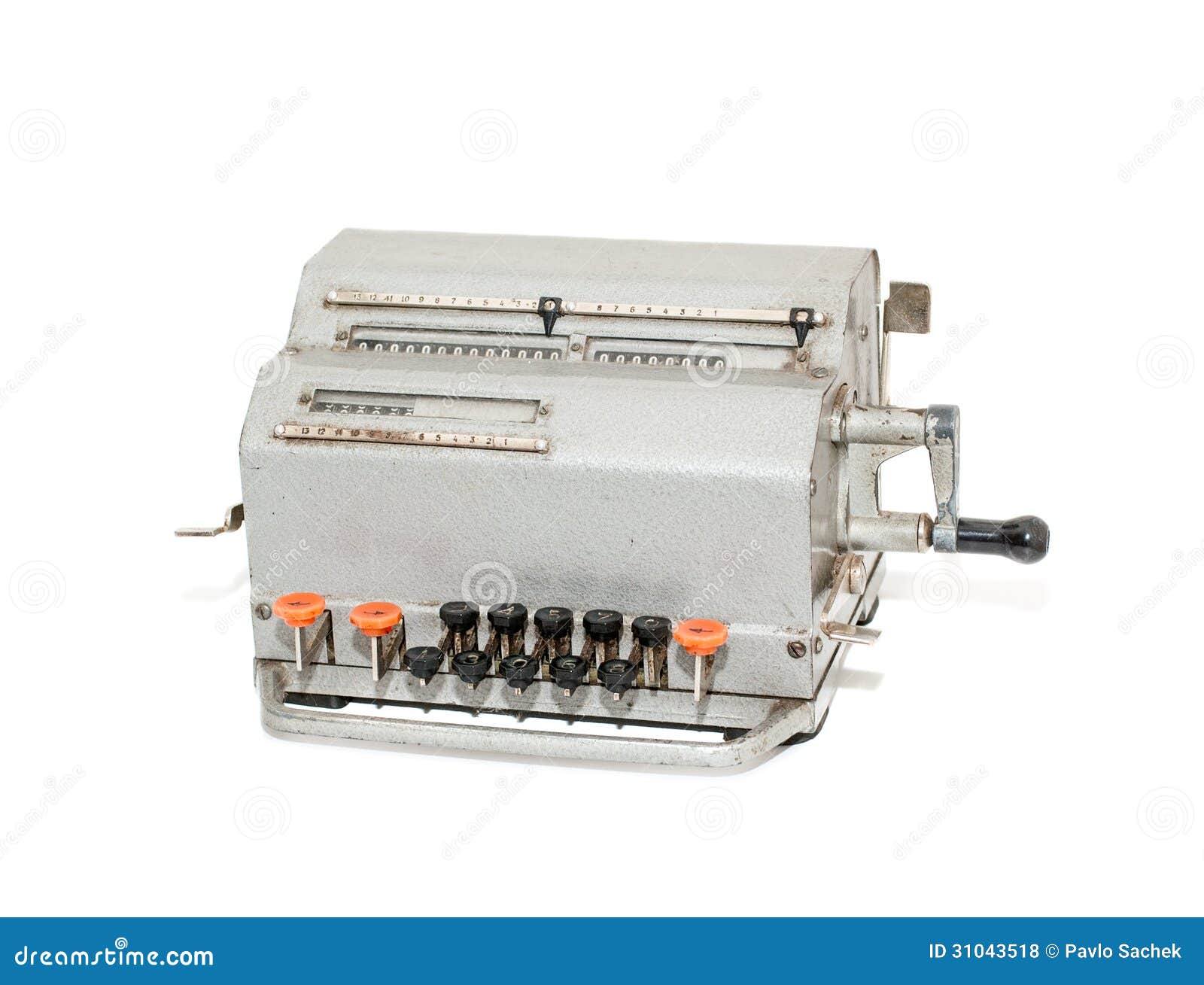Old mechanical calculator stock photo. Image of subtraction - 31043518