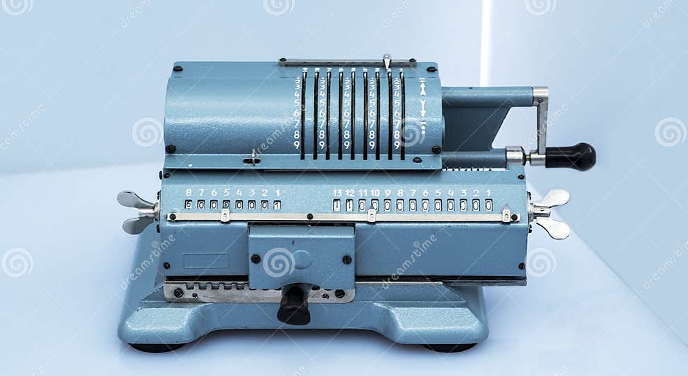 Old Mechanical Manual Counting Machine for Mathematical Calculations ...