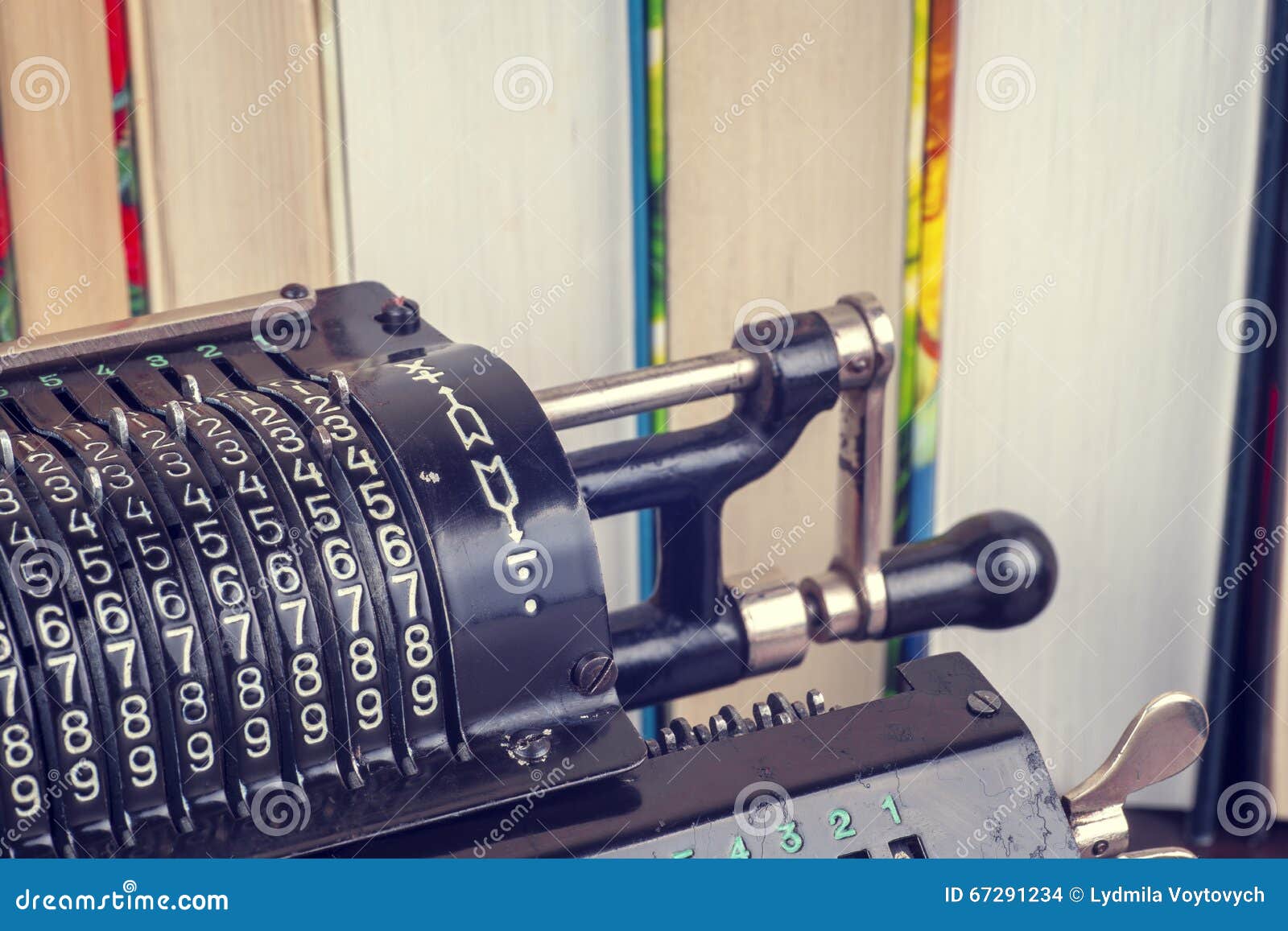 Old Mechanical Manual Counting Machine Stock Photo - Image of money ...