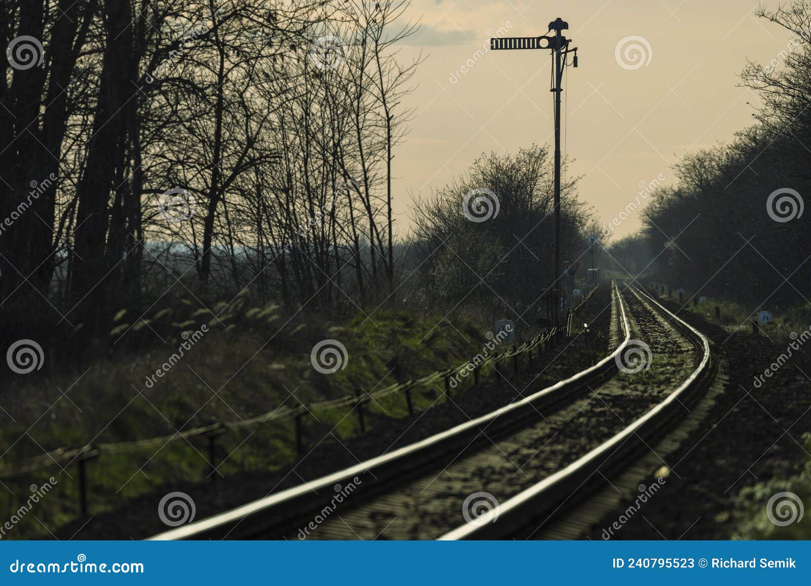 Old Mechanical Traffic Light with Rails Stock Image - Image of ...