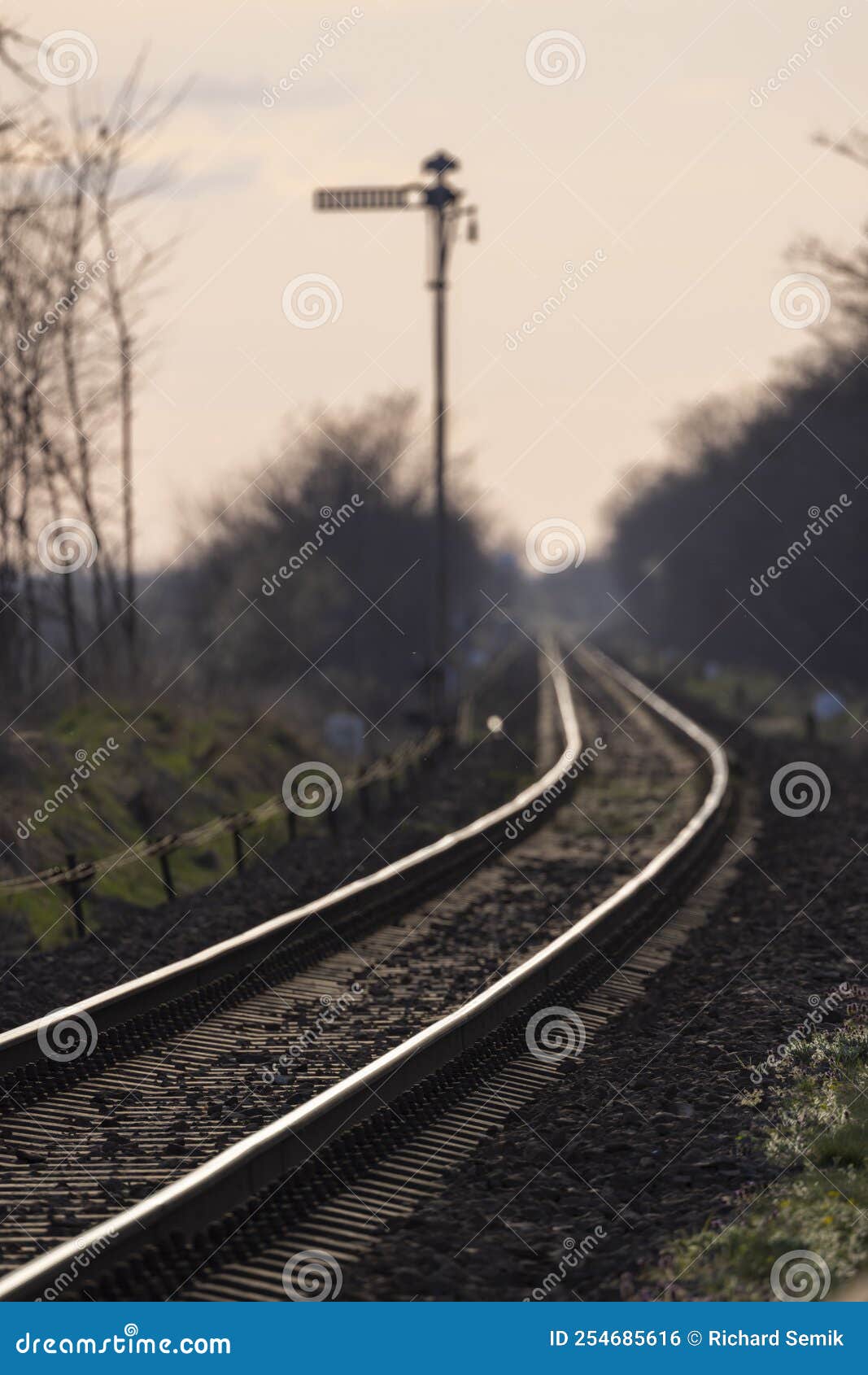 Old Mechanical Traffic Light with Rails Stock Photo - Image of travel ...