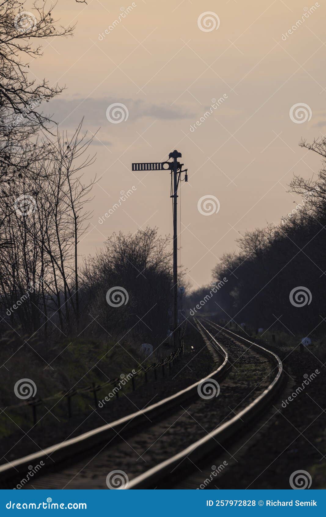 Old Mechanical Traffic Light with Rails Stock Photo - Image of ...