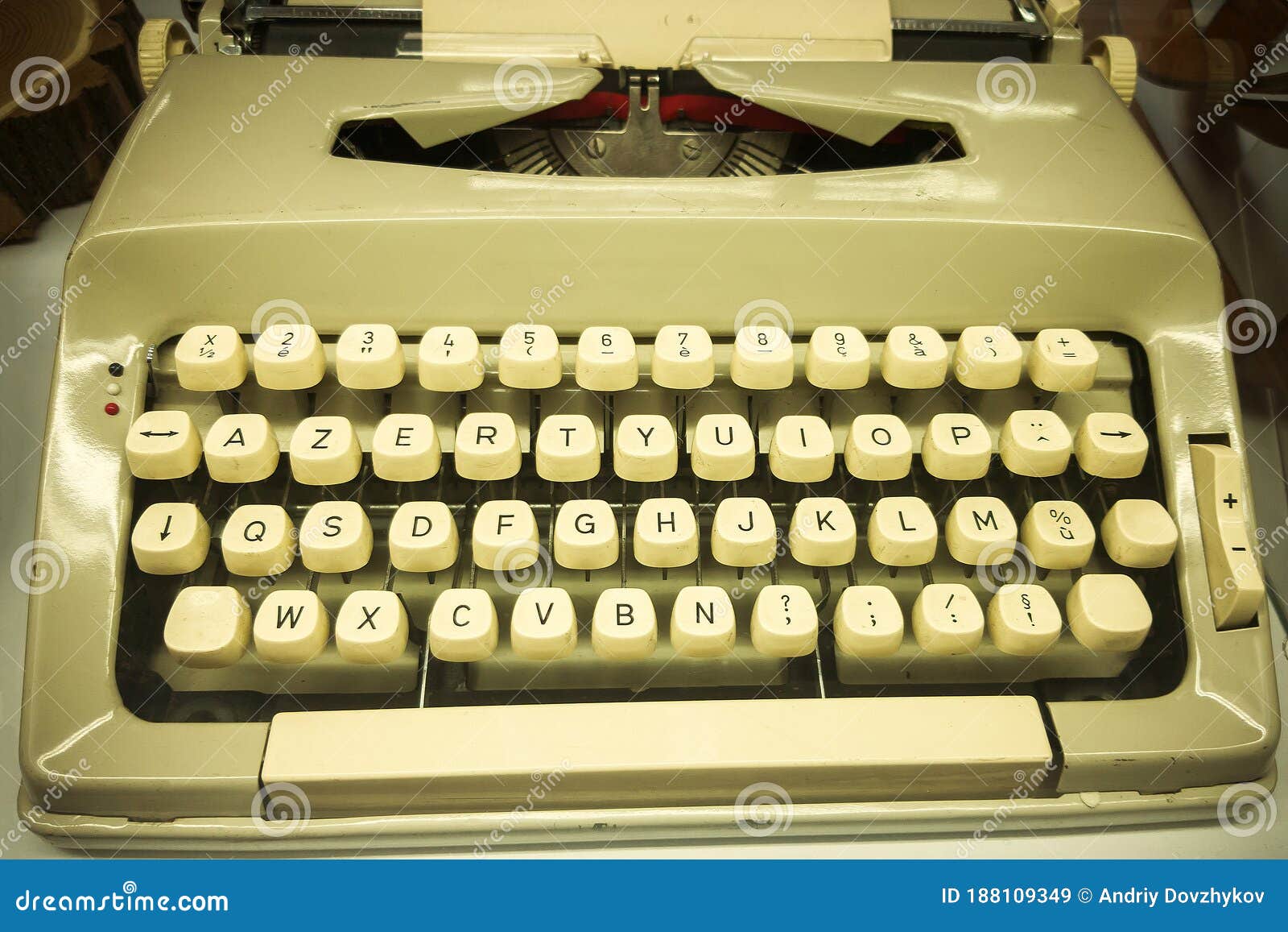 Old Mechanical Typewriter with a Sheet for Printing in a Museum of an ...