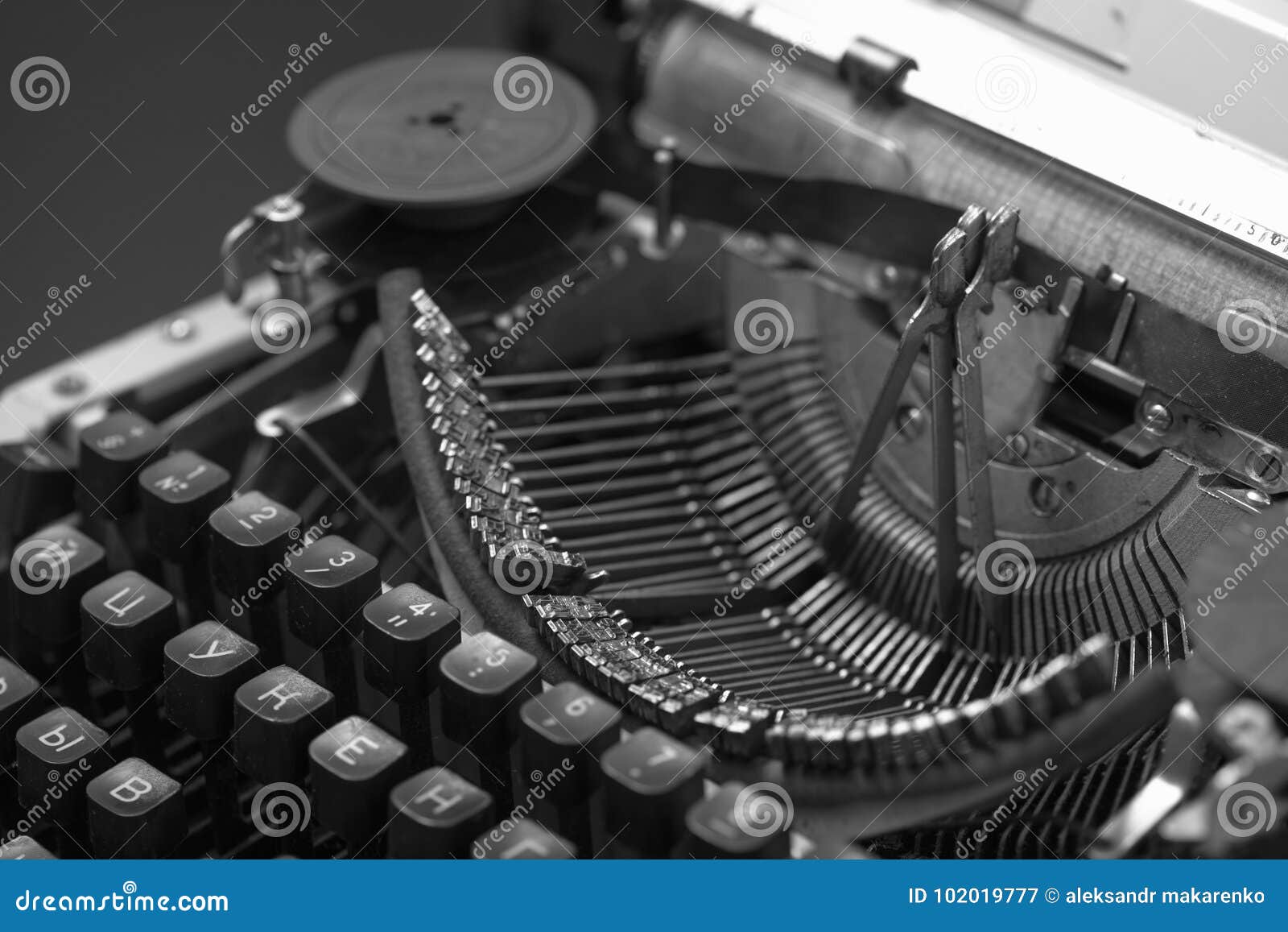 Old Mechanical Typewriter of the 19th Century Stock Image - Image of ...