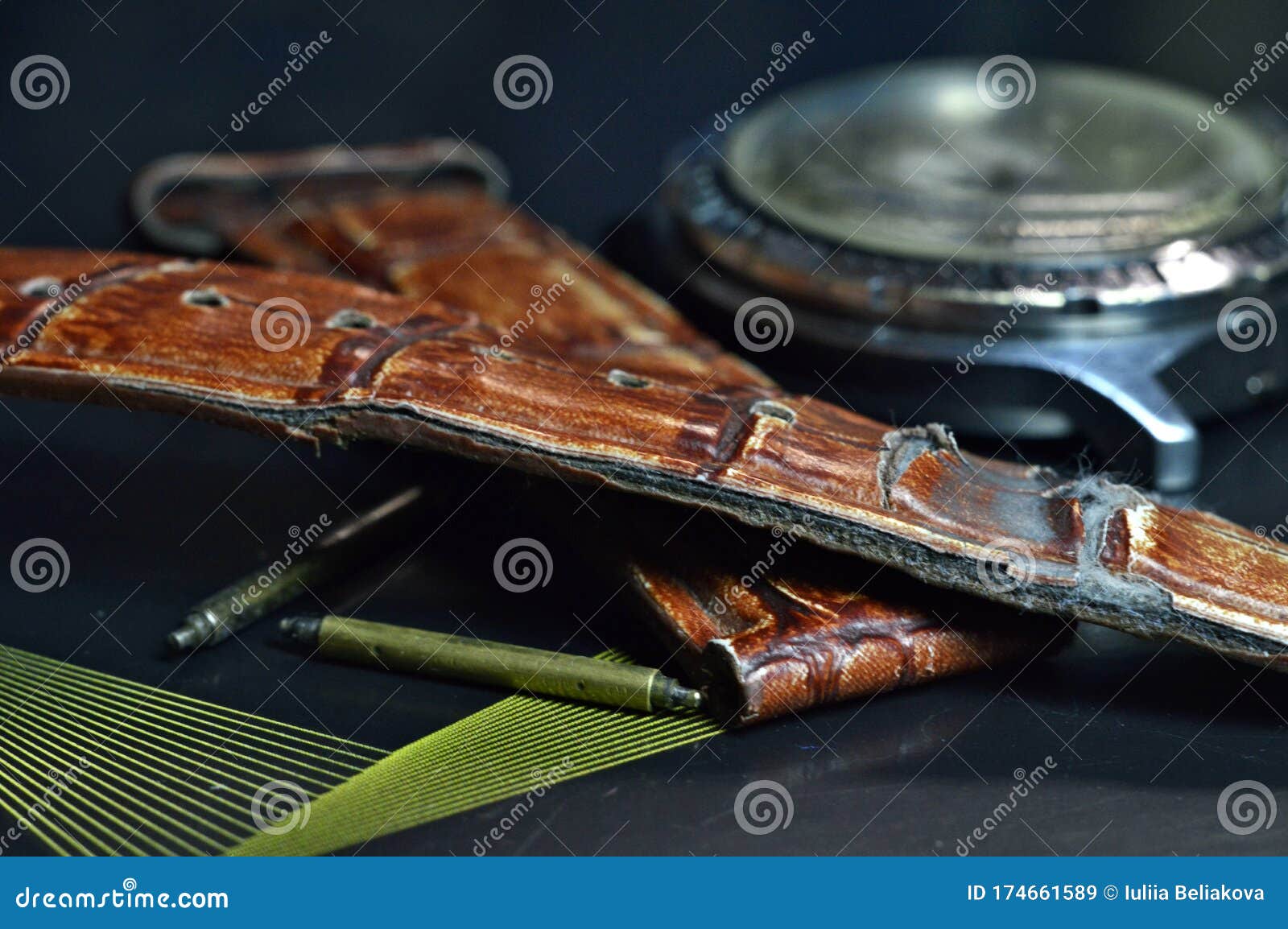 Old Mechanical Watch with Scratches in Workshop Stock Image - Image of ...