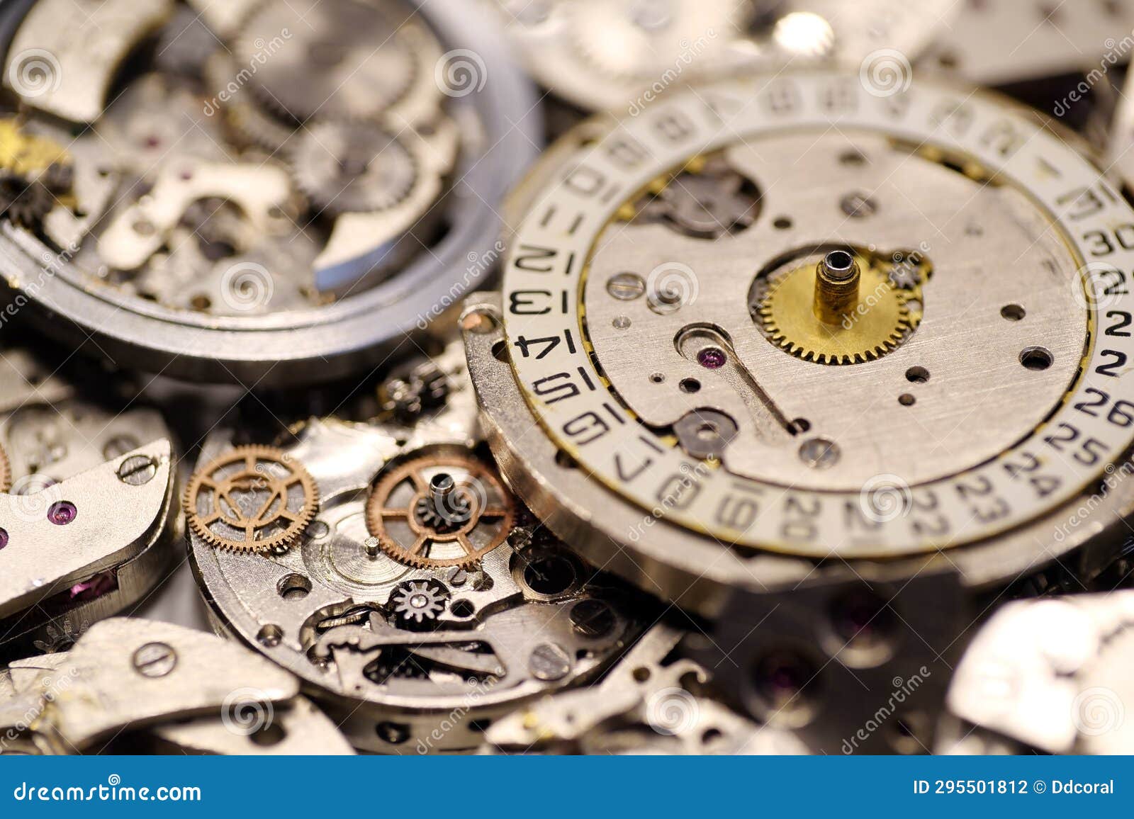 Old Mechanical Watches with Gears and Cogs. Watch or Clock Mechanisms ...