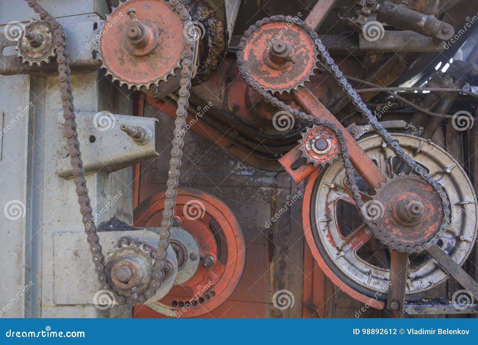 The Old Mechanism with Chain Drives 1 Stock Photo - Image of construct ...