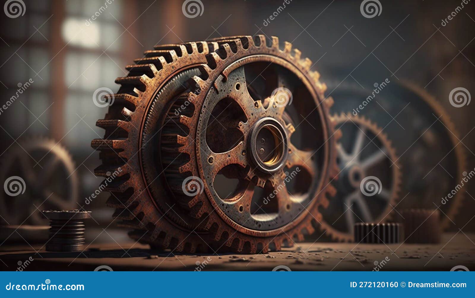 Old Mechanism Gears, Generative Ai Stock Illustration - Illustration of ...