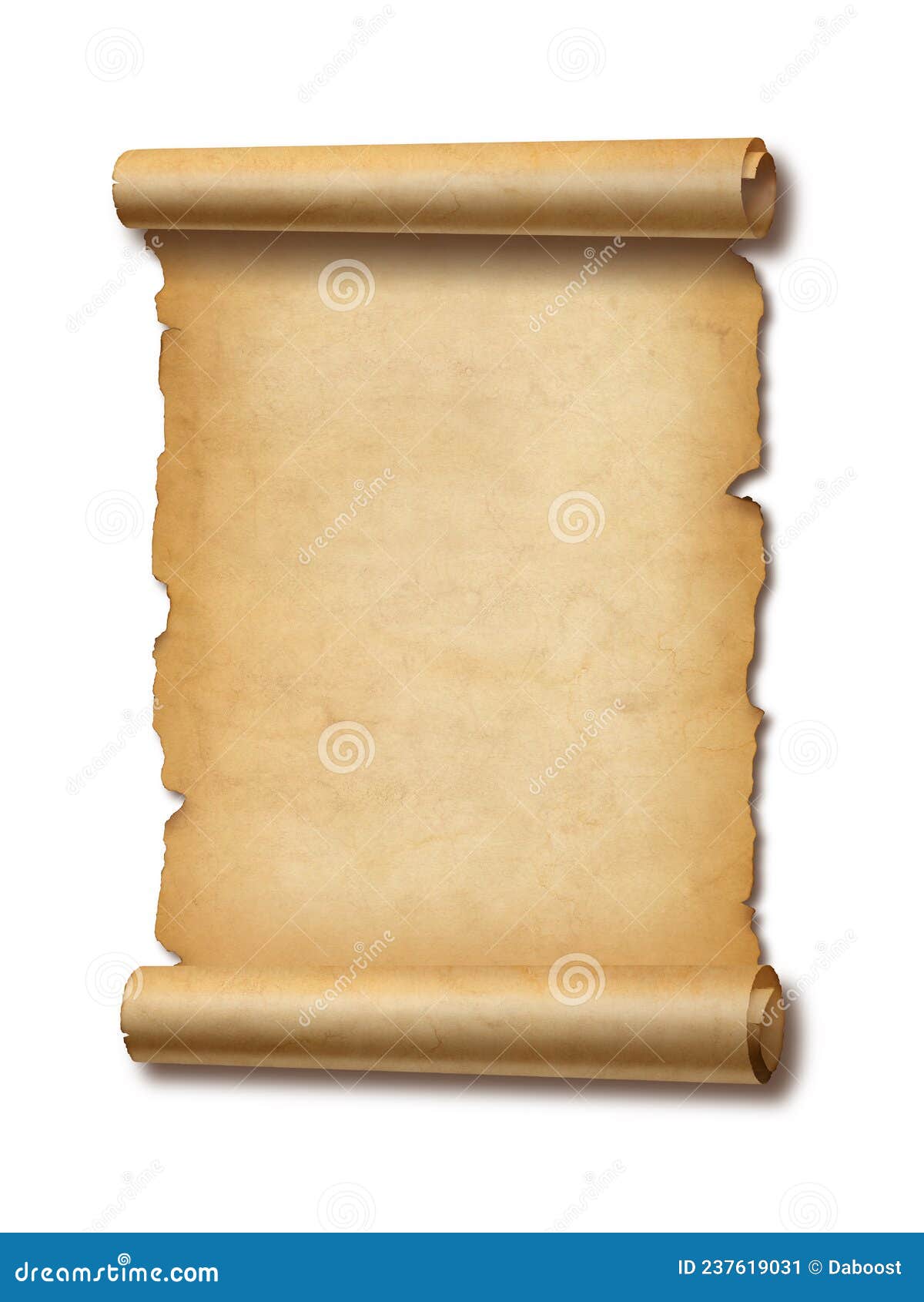 Old Mediaeval Paper Sheet. Parchment Scroll On A Concrete Wall Stock ...