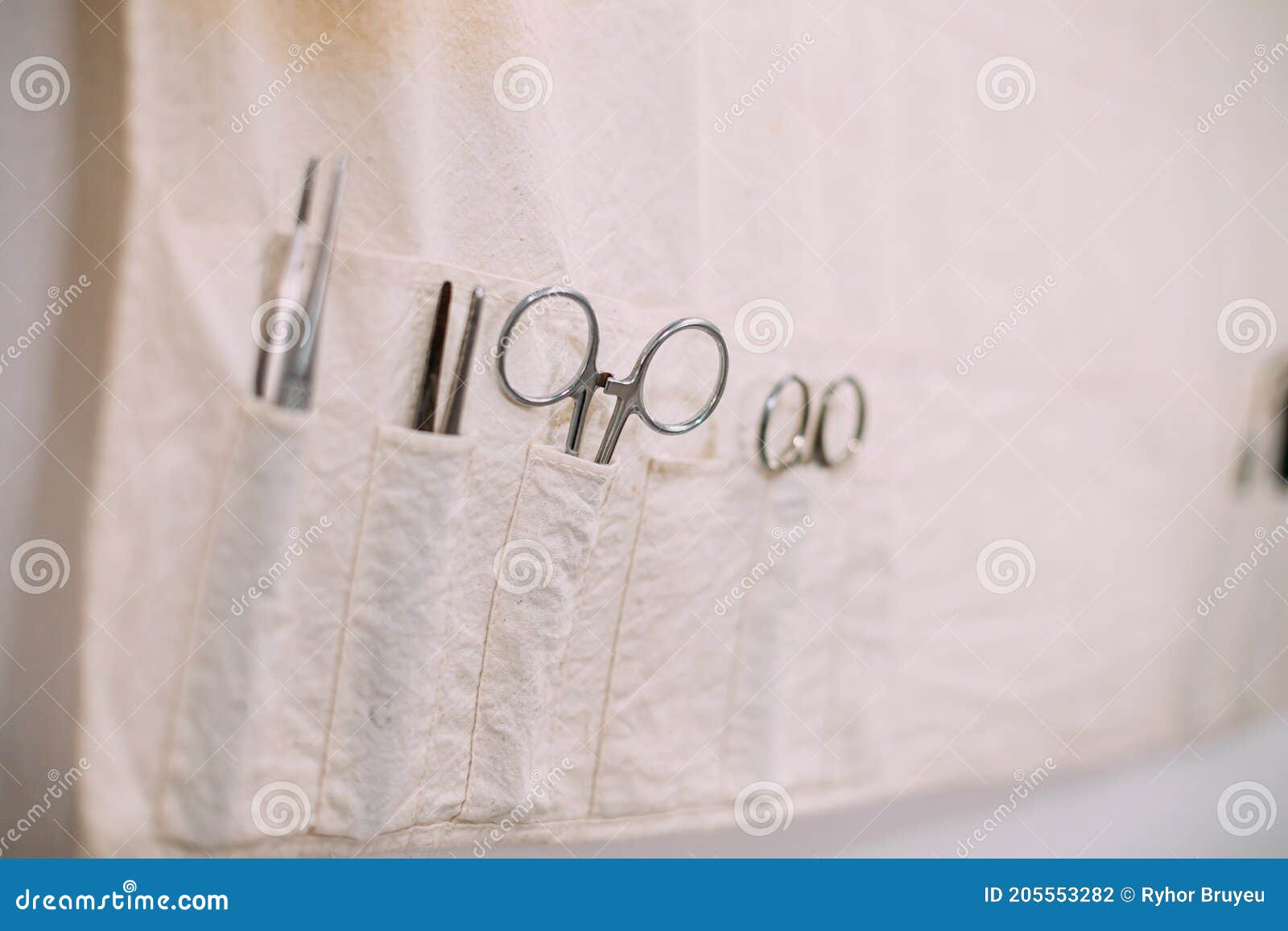 Old Medical and Surgical Instruments for Surgery on White Fabric ...