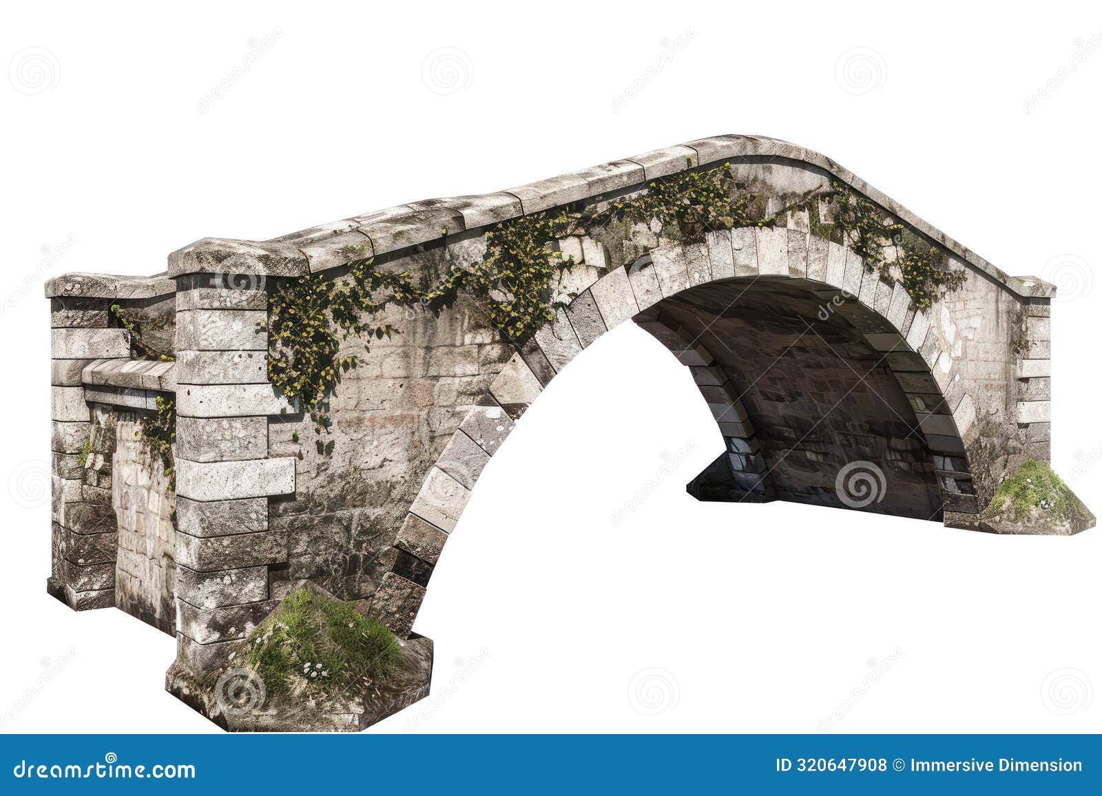 Old Medieval Bridge Architecture Isolated on Transparent Background ...