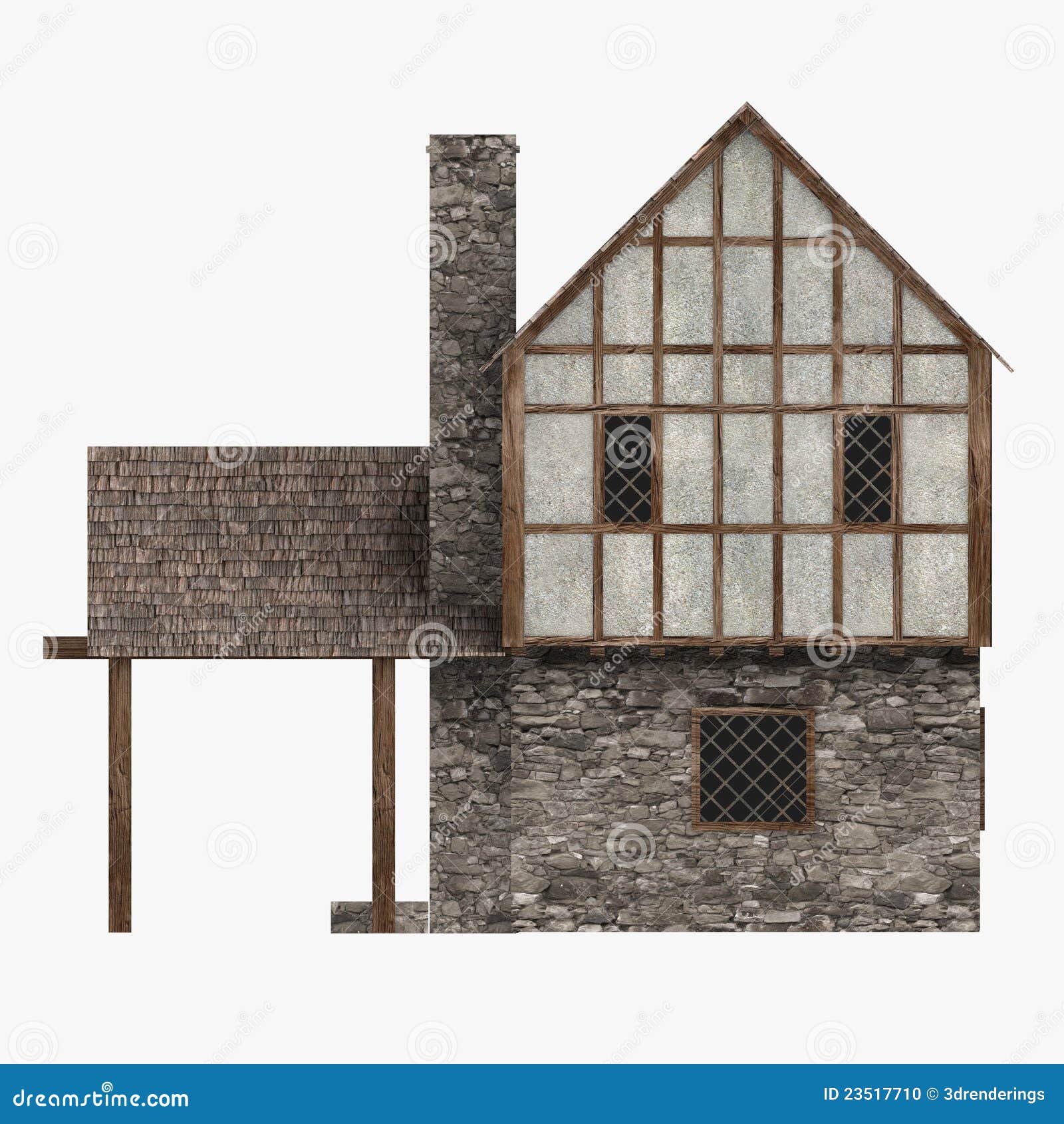 Old Medieval Building - Front Stock Illustration - Illustration of ...
