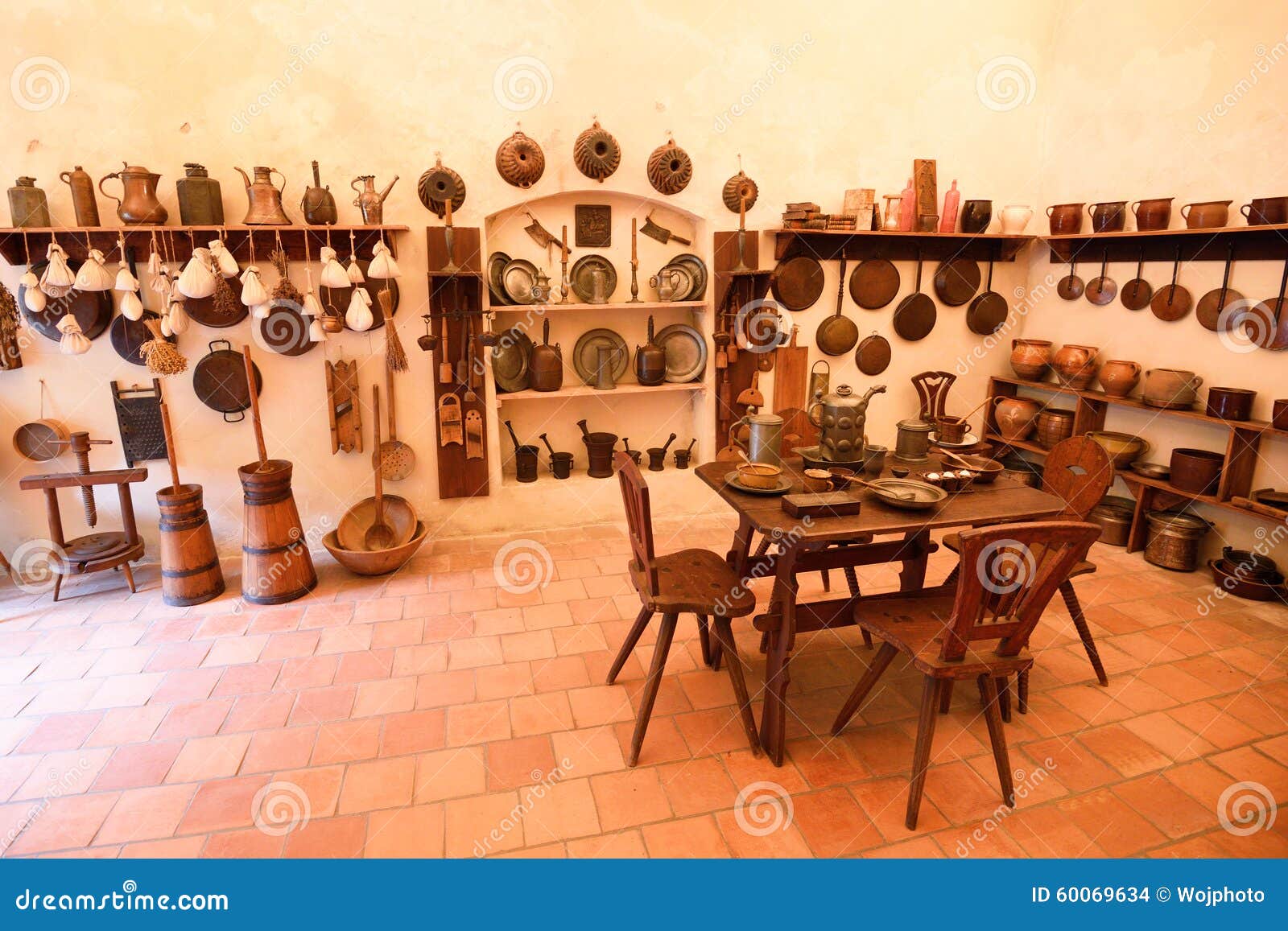 Old Medieval Castle Kitchen Stock Photo - Image of equipment, antique ...