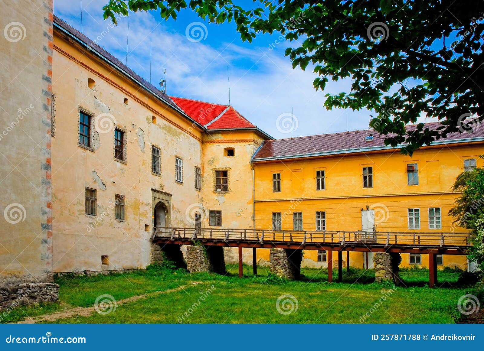 Old Medieval Castle with Towers Stock Photo - Image of facade, blue ...