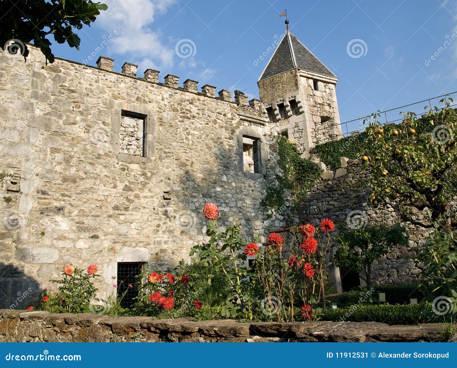 Old medieval castle yard stock image. Image of architecture - 11912531