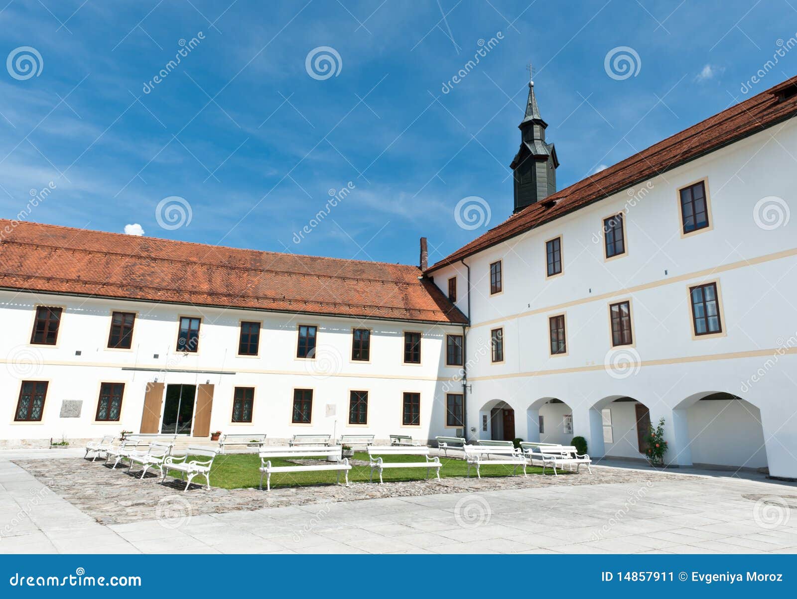 Old medieval castle yard stock image. Image of history - 14857911