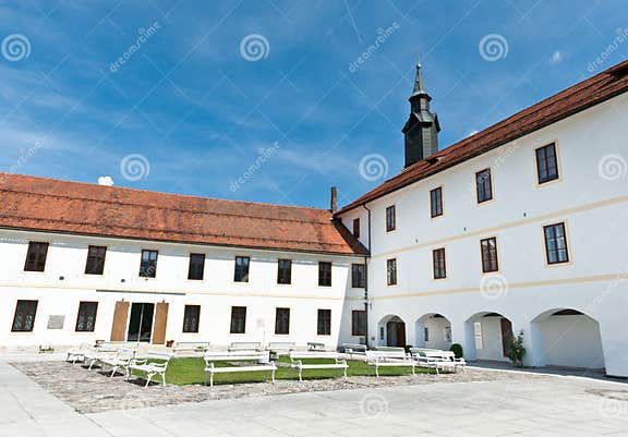 Old medieval castle yard stock image. Image of history - 14857911
