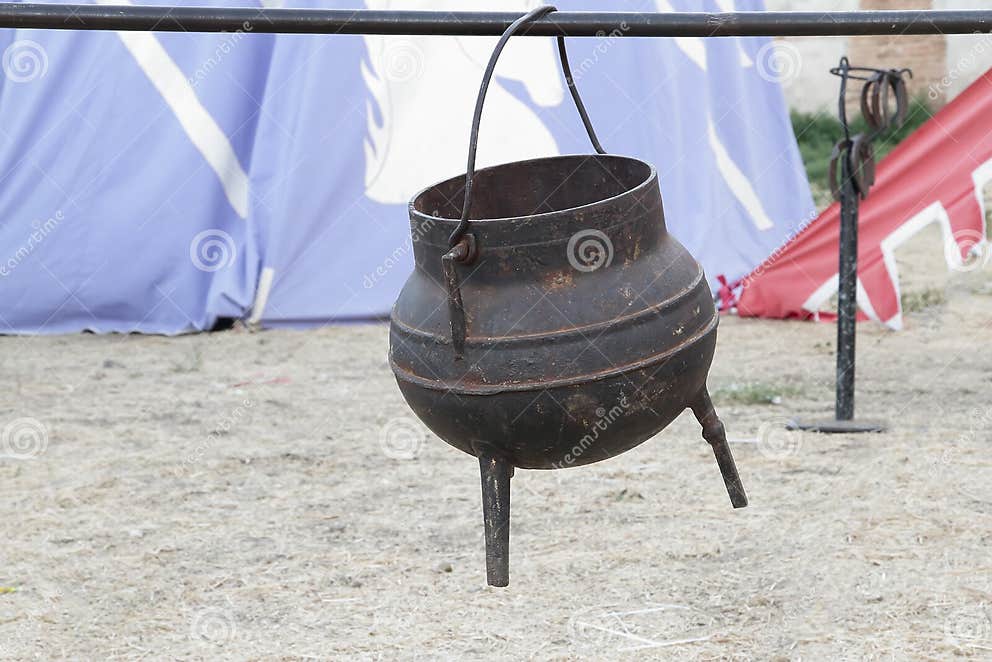 Old medieval cauldron stock photo. Image of iron, antique - 80085992