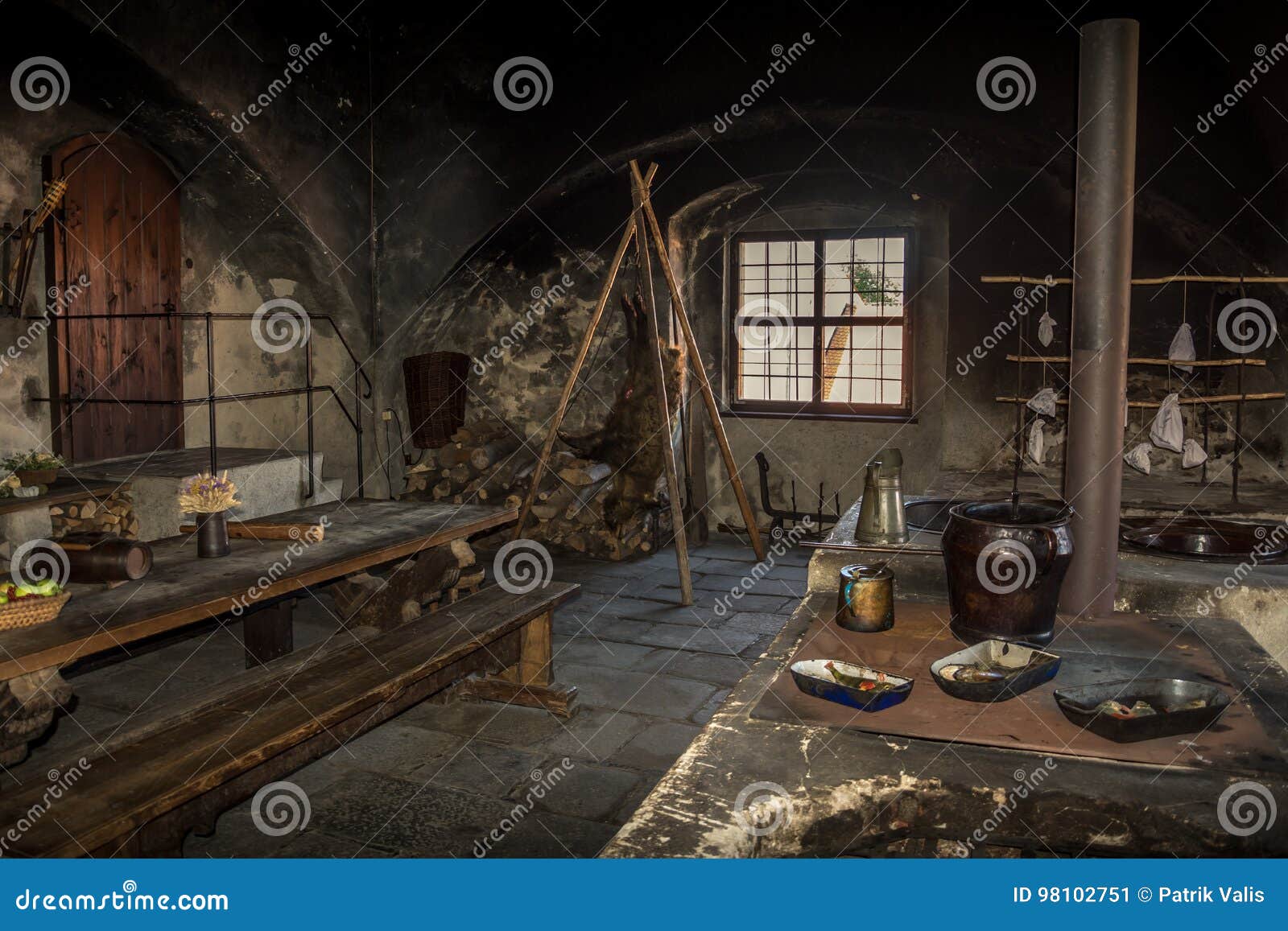 Old medieval cuisine. editorial photo. Image of dark - 98102751