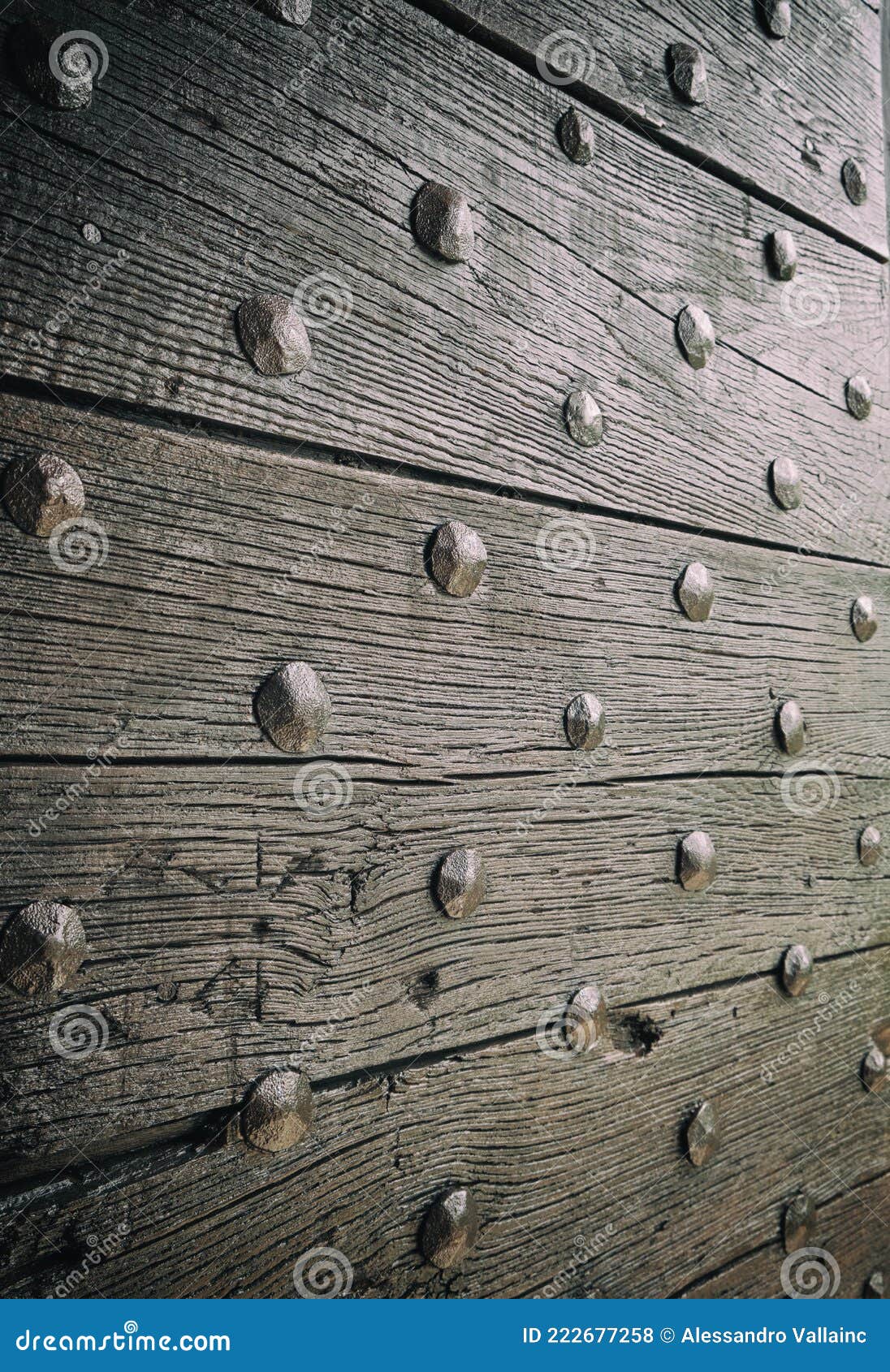Old Medieval Door - Close-up Of Old Studded Door With Multiple Studs ...