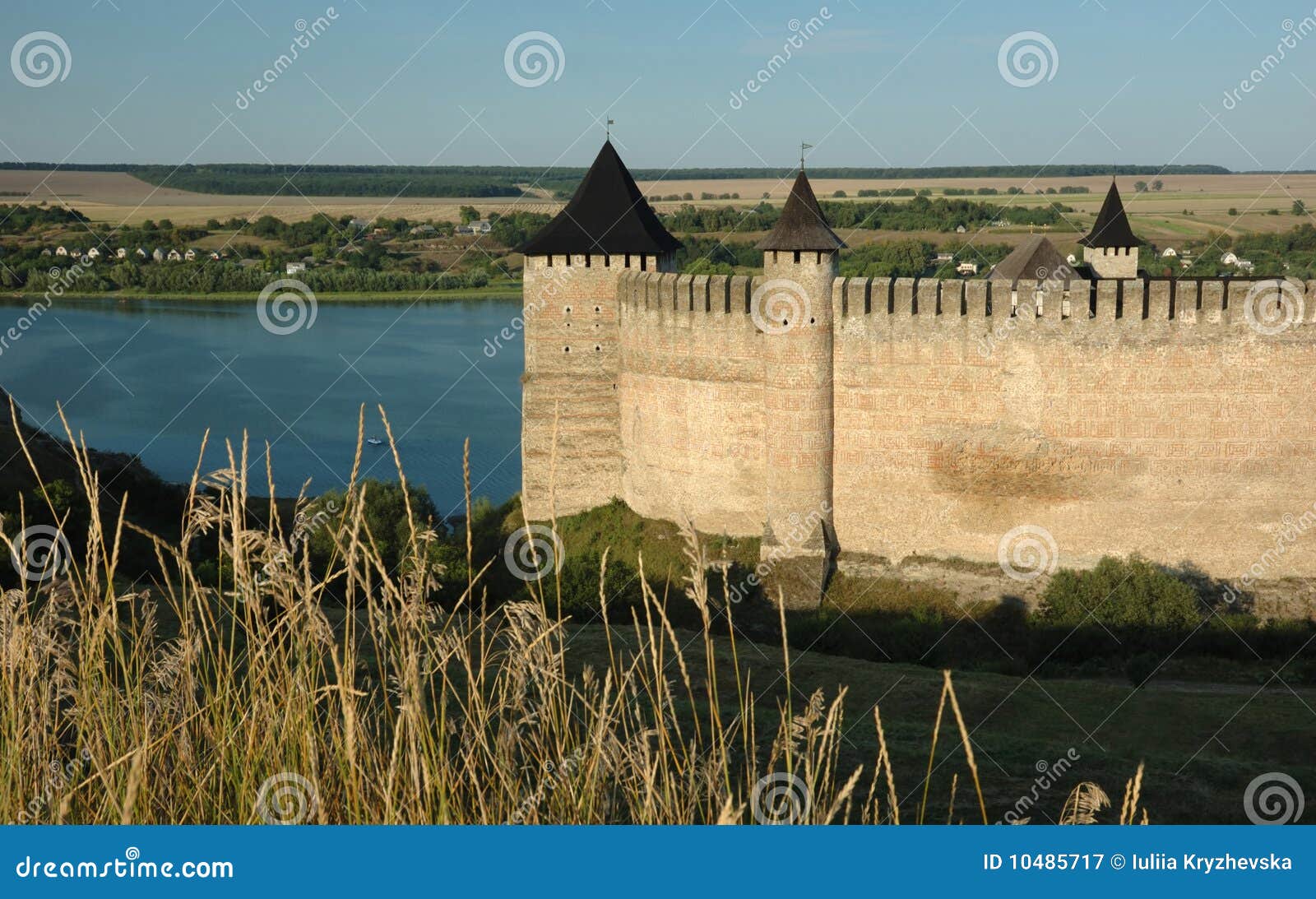 Old Medieval Fortress in Hotyn,Ukraine Stock Image - Image of trees ...