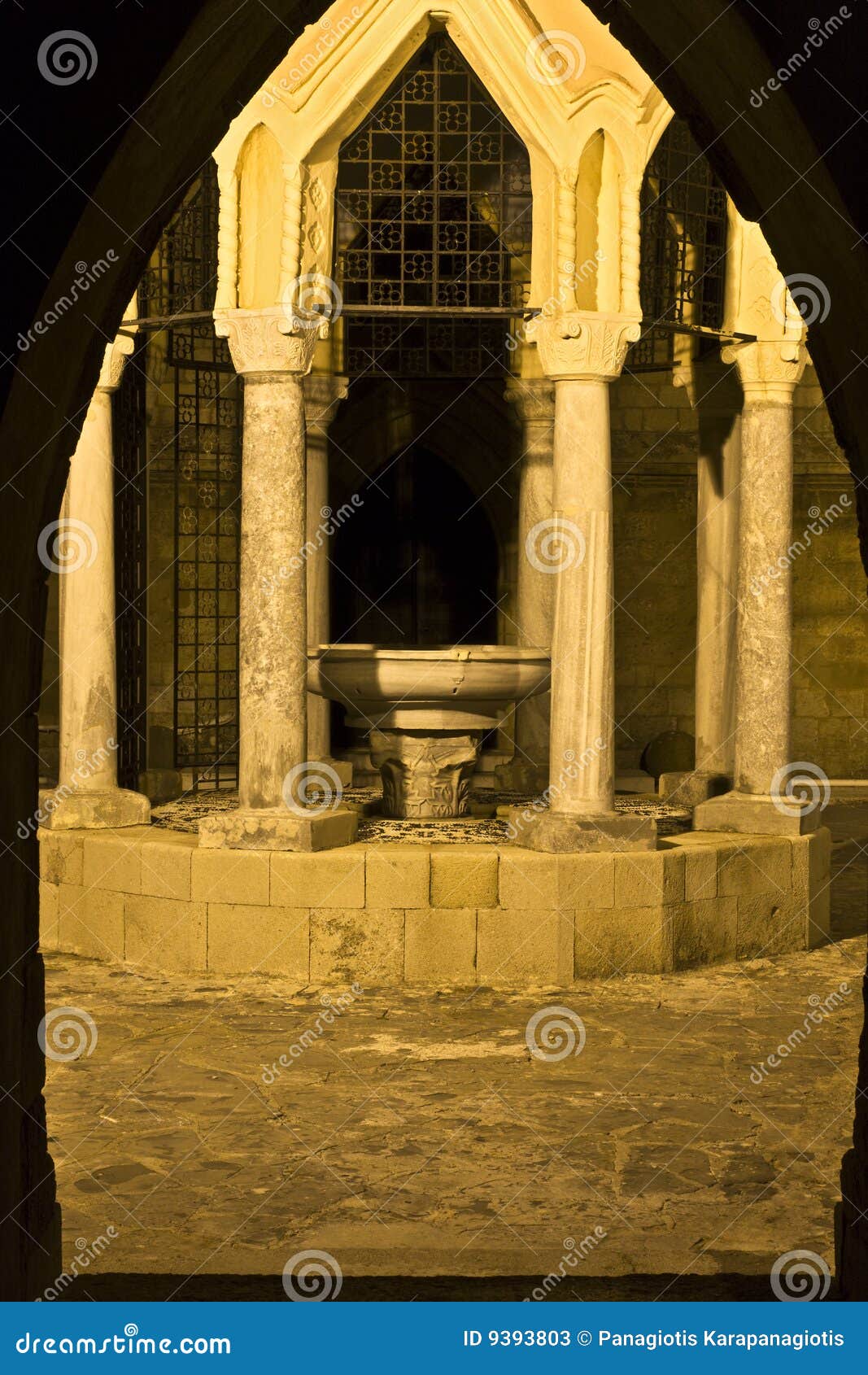 Old Medieval Fountain in Greece Stock Image - Image of arch ...