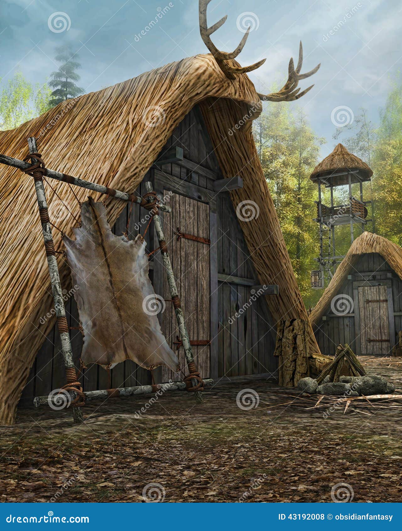 Old medieval hut stock illustration. Illustration of medieval - 43192008