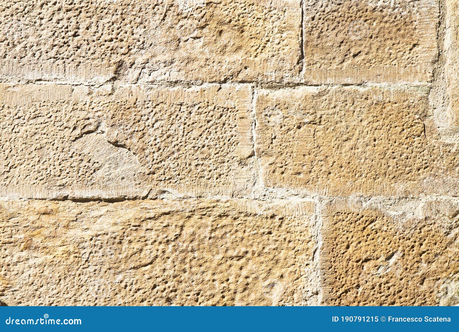 Old Medieval Italian Stone Wall, Built With Splitted Blocks, Recently ...