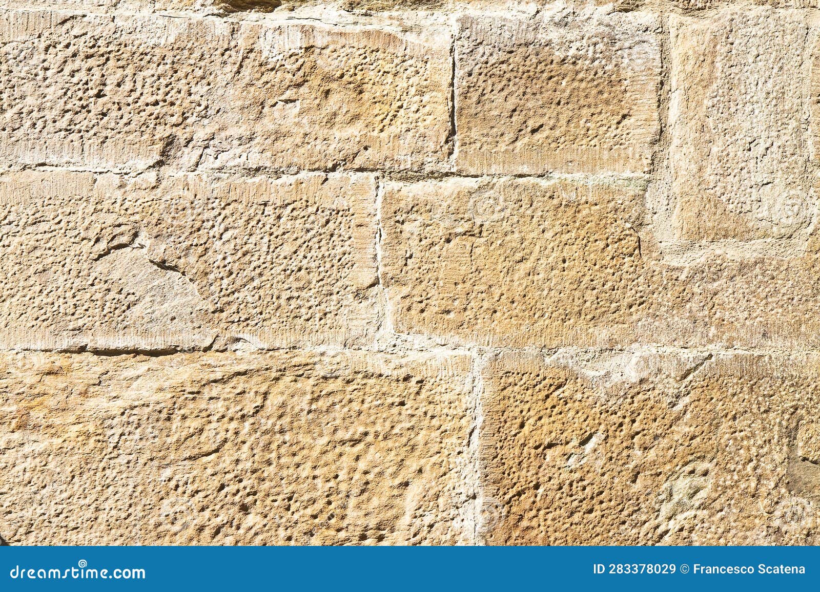 Old Medieval Italian Stone Wall, Built With Splitted Blocks, Recently ...