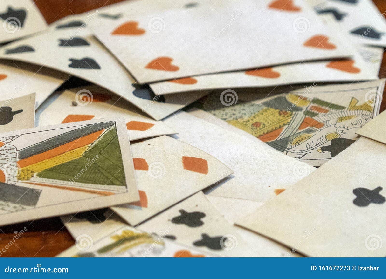 Old Medieval Playing Cards Set on a Table Stock Image - Image of ...