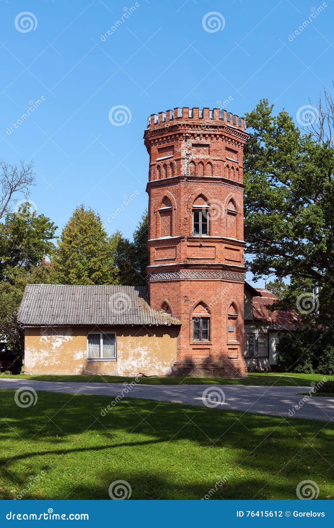 Old Medieval Red Brick Tower Stock Photo - Image of eastern, history ...