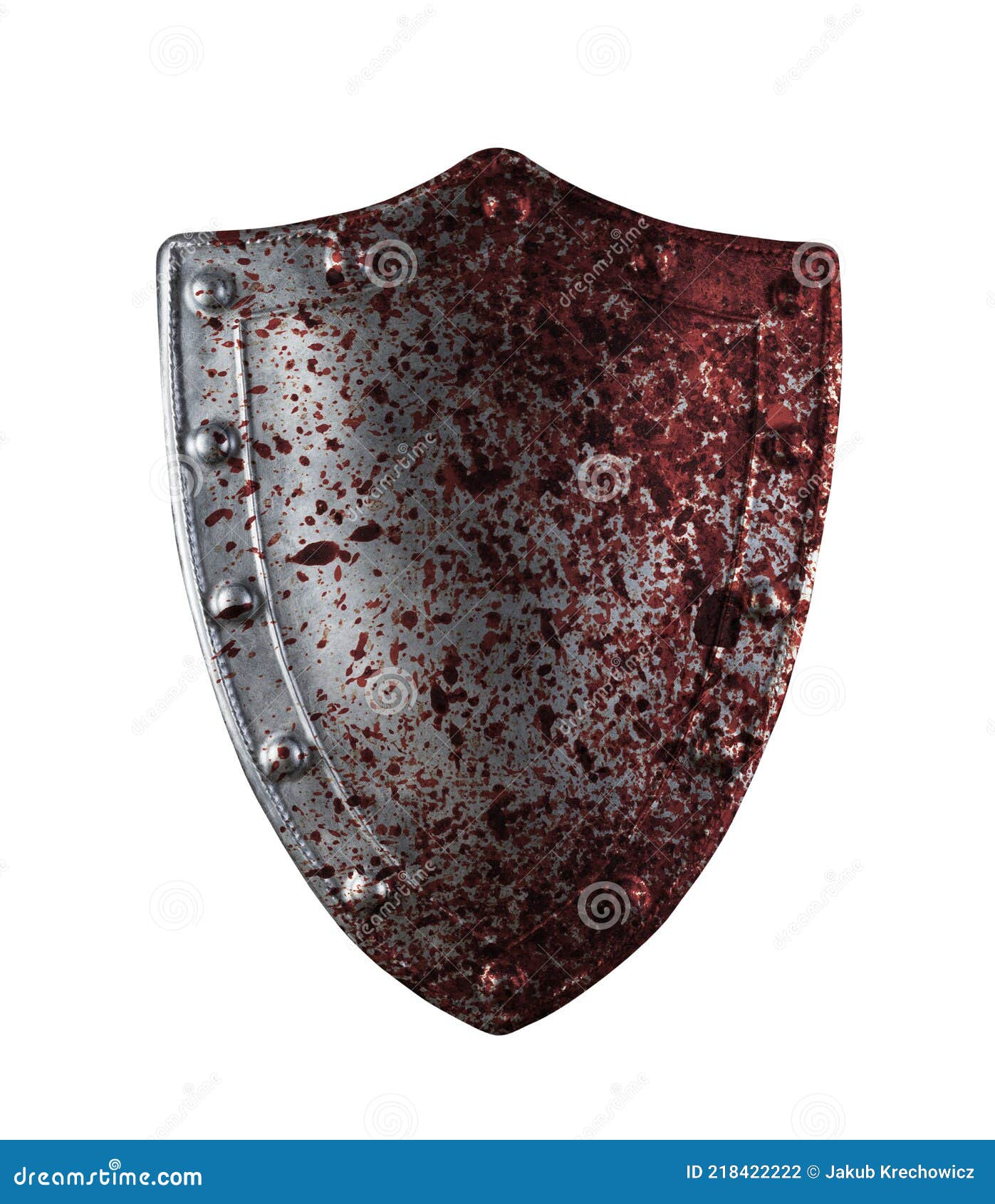 Old Medieval Shield In Blood Isolated On White Background Photo stock ...