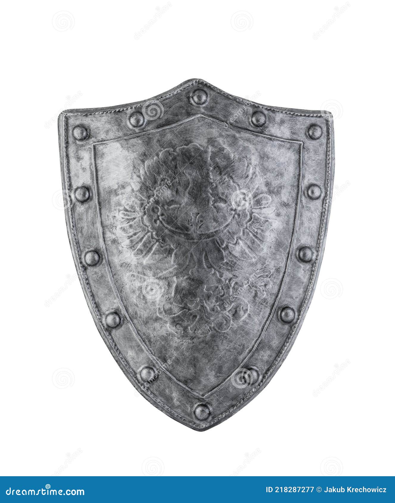 Old Medieval Shield Isolated on White Background Stock Image - Image of ...