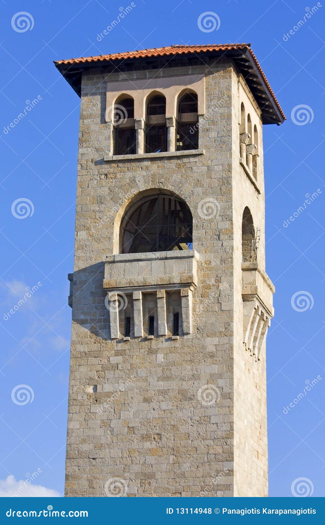 Old Medieval Steeple at Rhodes, Greece Stock Photo - Image of rhodes ...