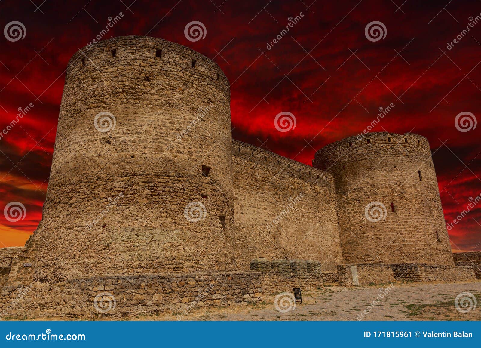 Old Medieval Tower at Sunset. Stock Image - Image of building, history ...